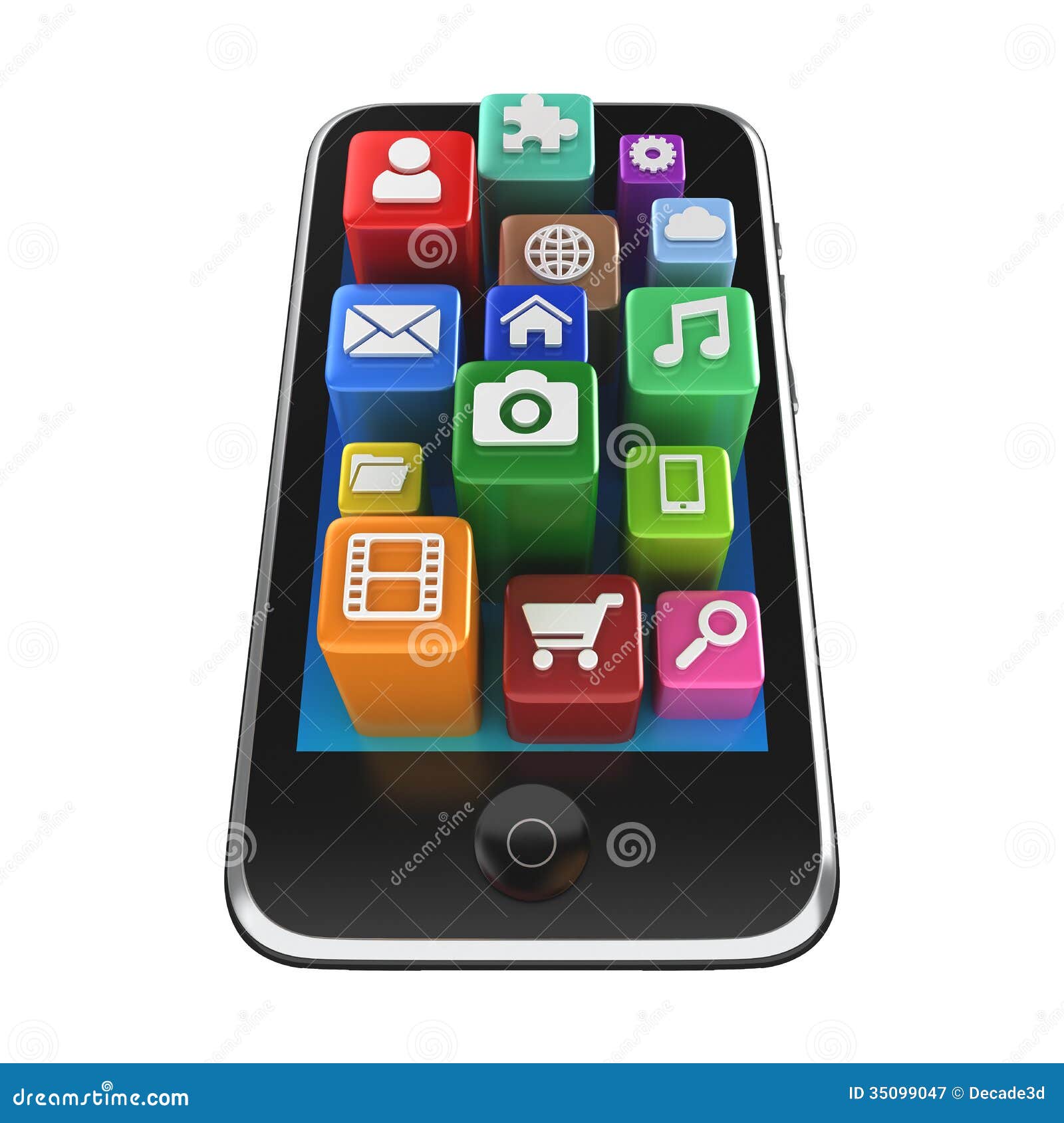 Smartphone App Icons - Isolated Stock Illustration - Illustration of ...