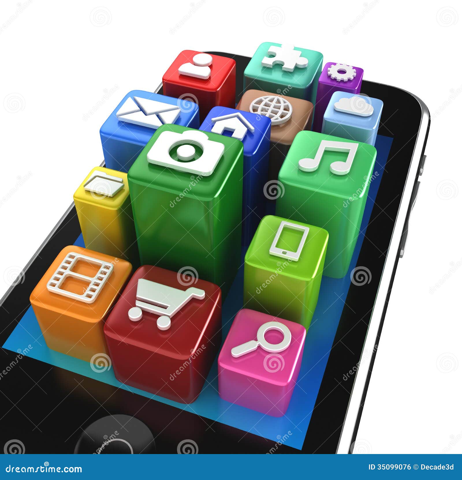 Smartphone App Icons - Isolated Stock Illustration - Illustration of ...