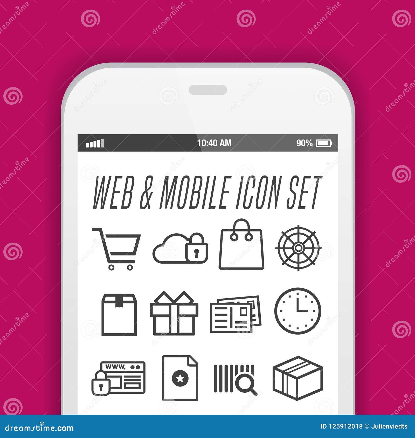 Smartphone with App Icons - Vector Smartphone with App Icons on Its ...