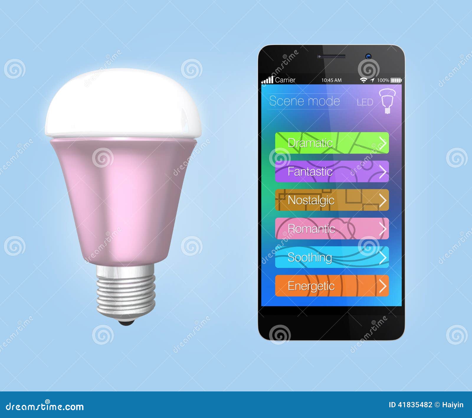 Smartphone App for LED Lighting Control Stock Illustration ...
