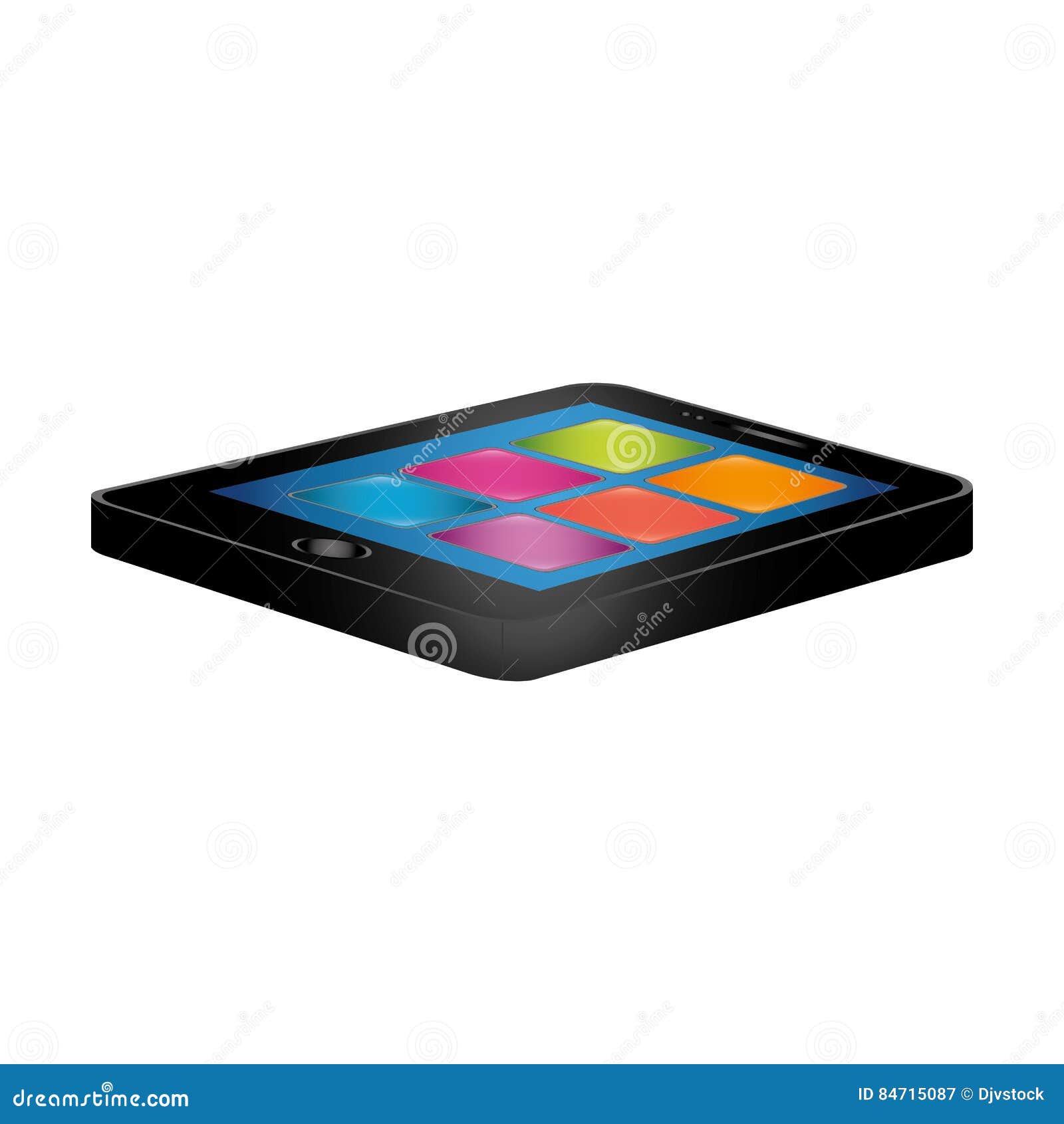 Smartphone with App Thumbnails Icon Image Stock Illustration ...