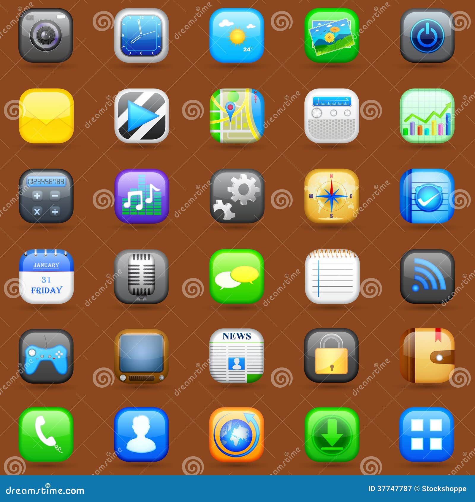 Smartphone Application Icon Stock Vector - Illustration of application ...