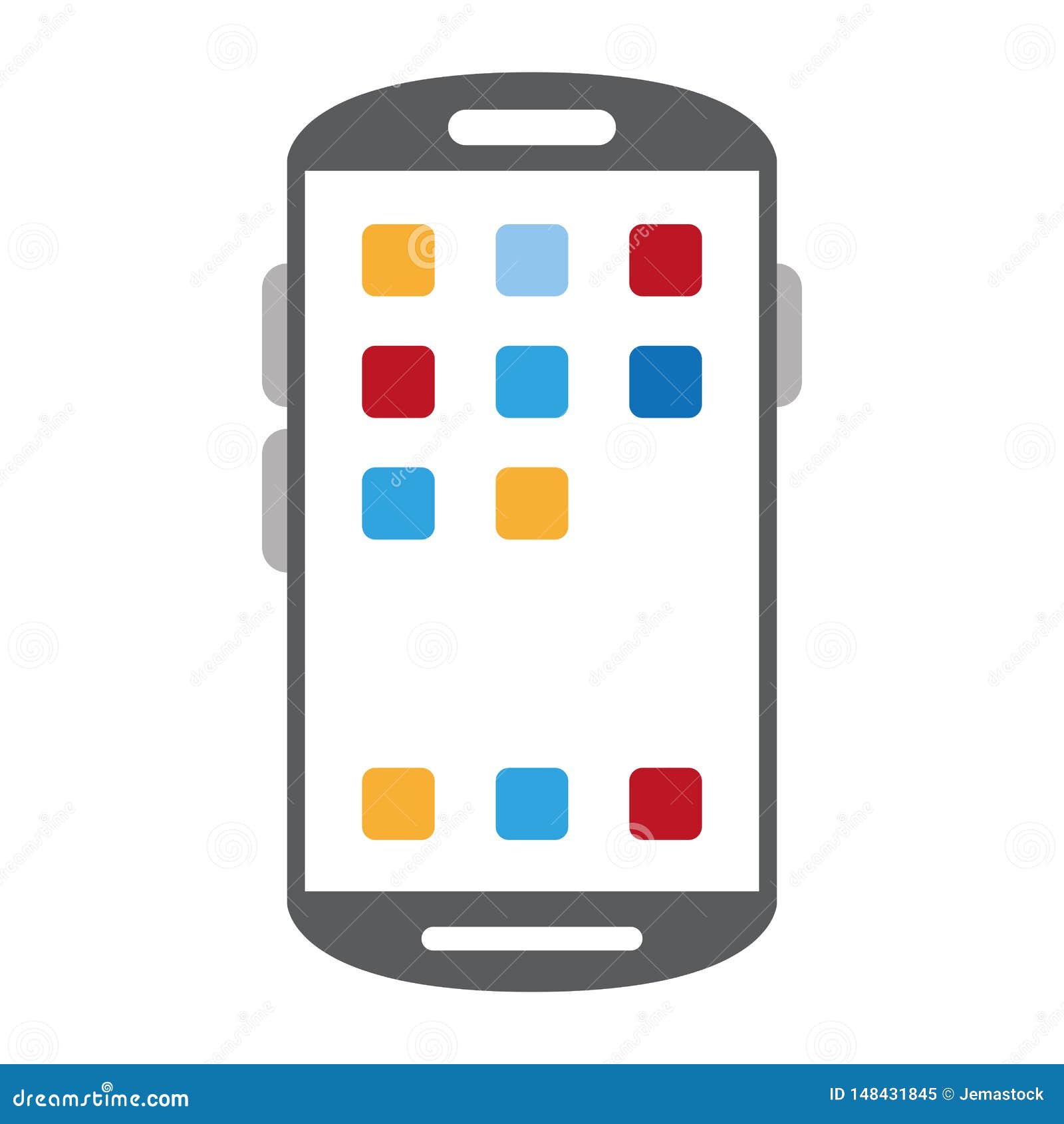 Smartphone with Applications Menu Symbol Stock Vector - Illustration of ...