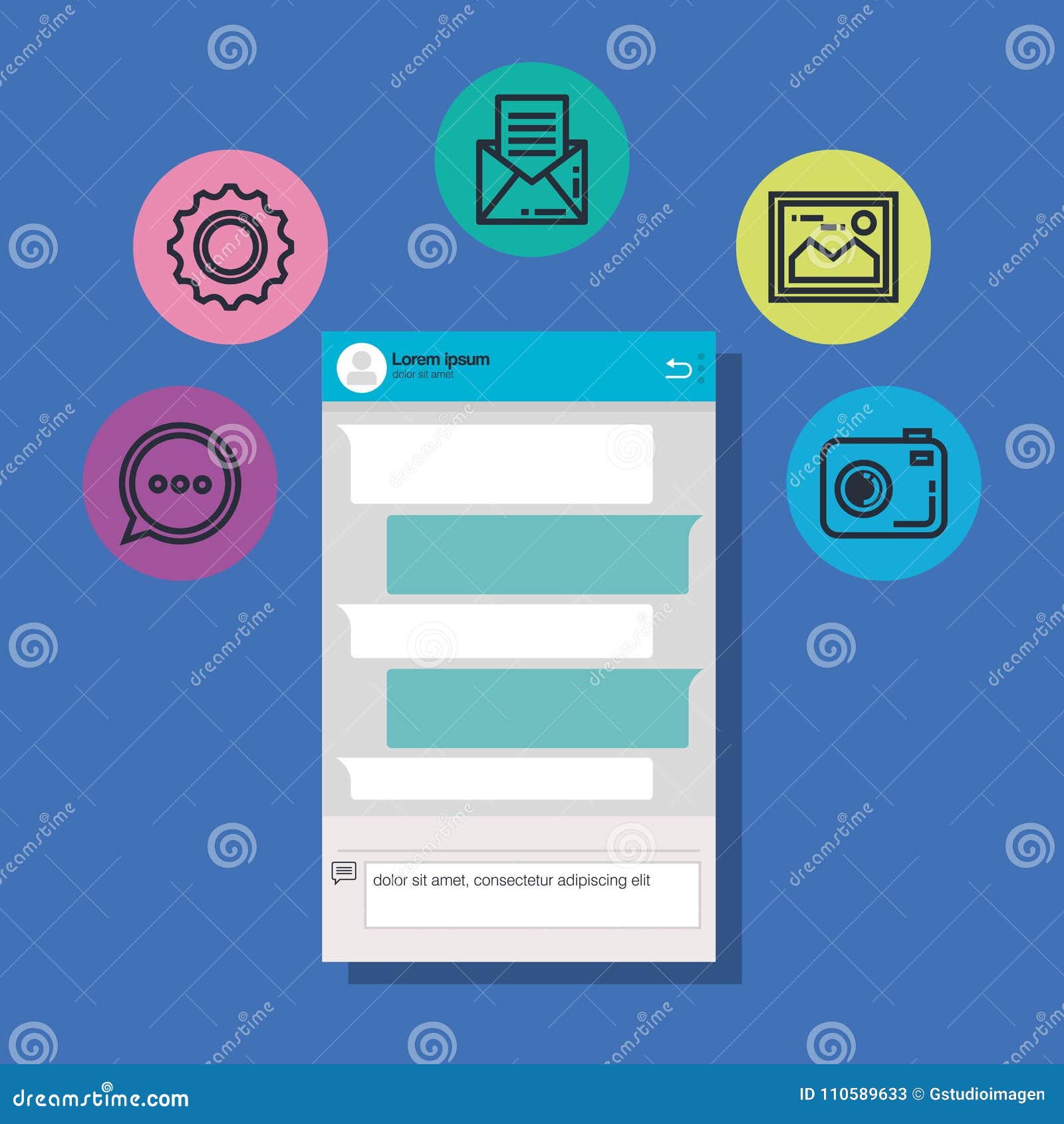 Smartphone with Applications Menu Stock Vector - Illustration of media ...