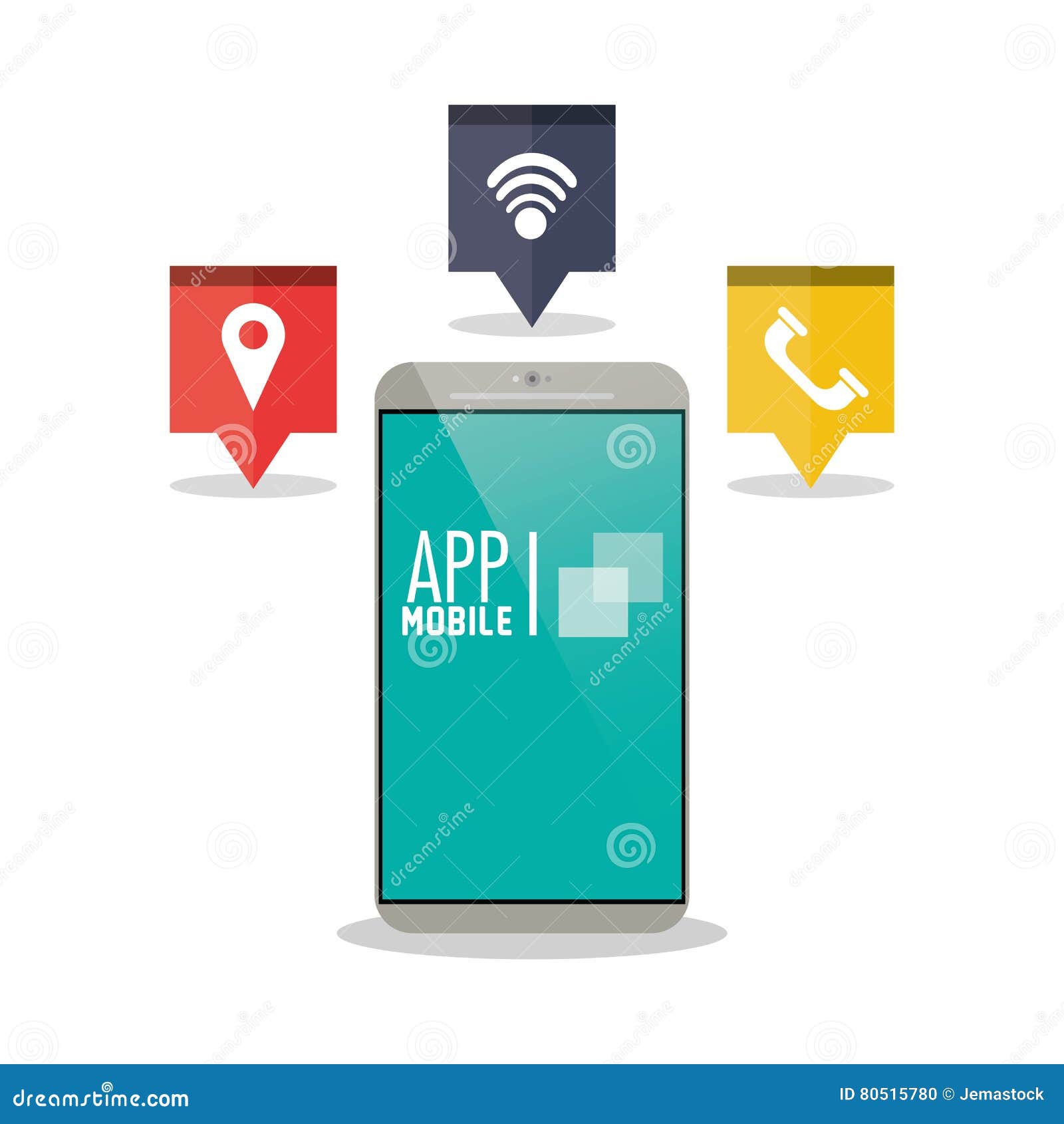 Smartphone and Apps Icon Set Design Stock Vector - Illustration of ...