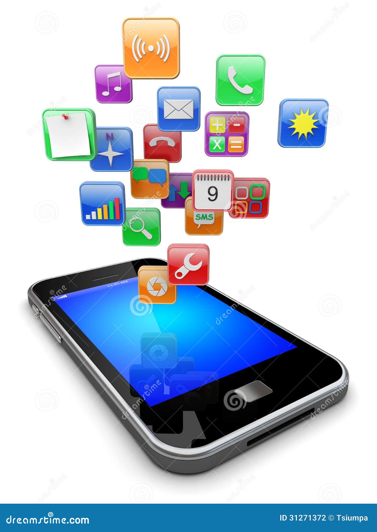 Smartphone apps icons stock illustration. Illustration of icon - 31271372