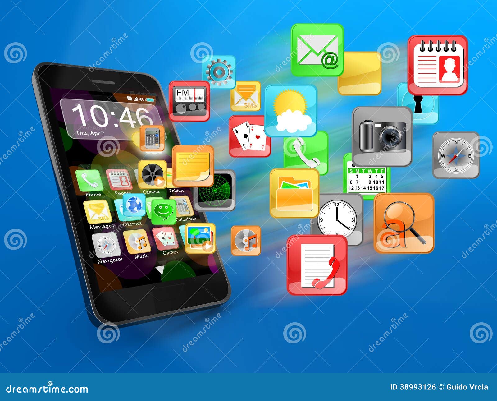 Smartphone apps stock illustration. Illustration of portable - 38993126