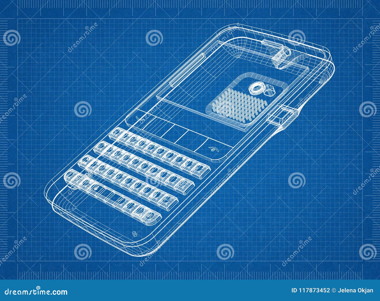 Smartphone Architect Blueprint Stock Photo - Image of architectural ...