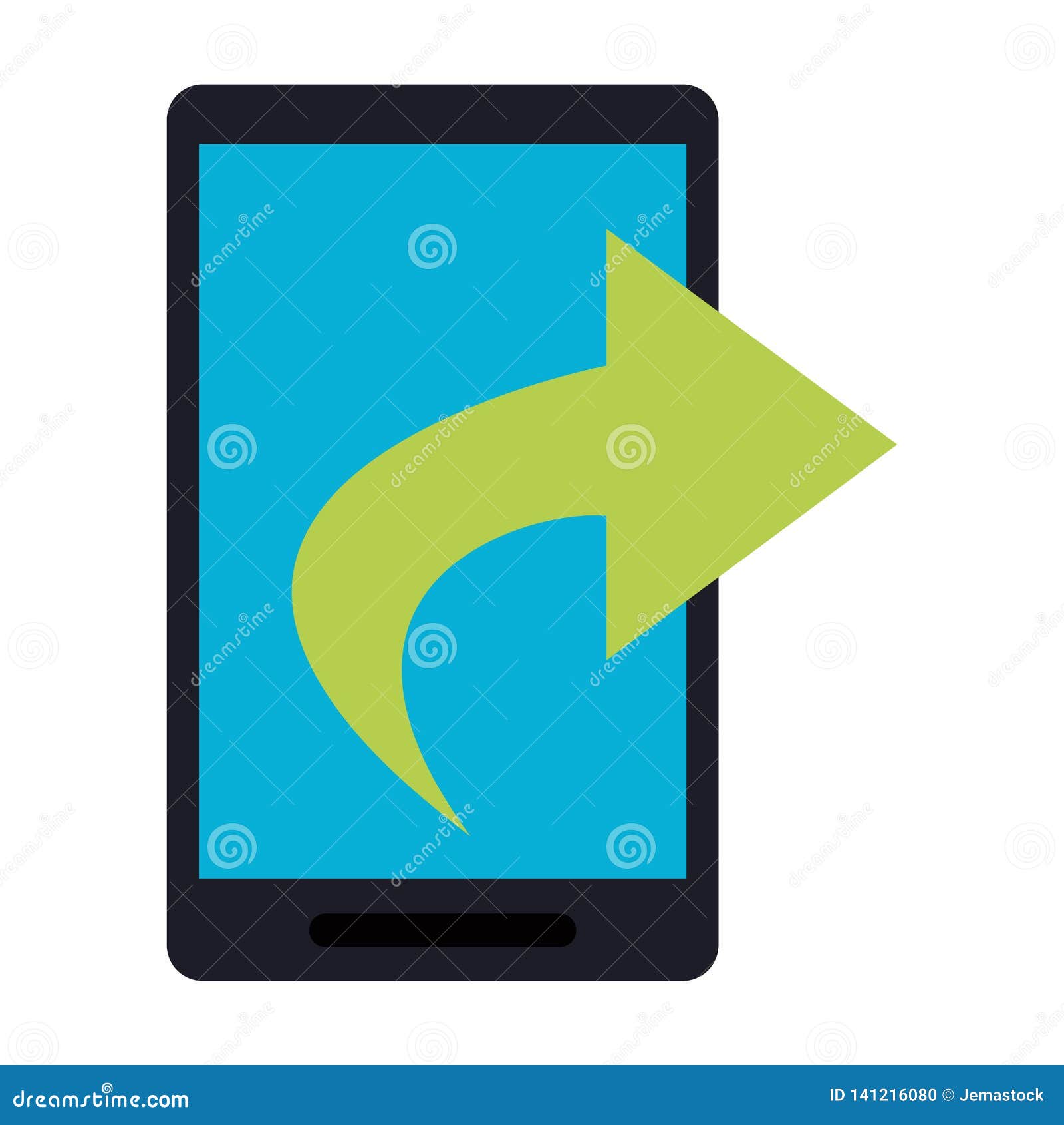 Smartphone with Arrow on Screen Symbol Stock Vector - Illustration of ...