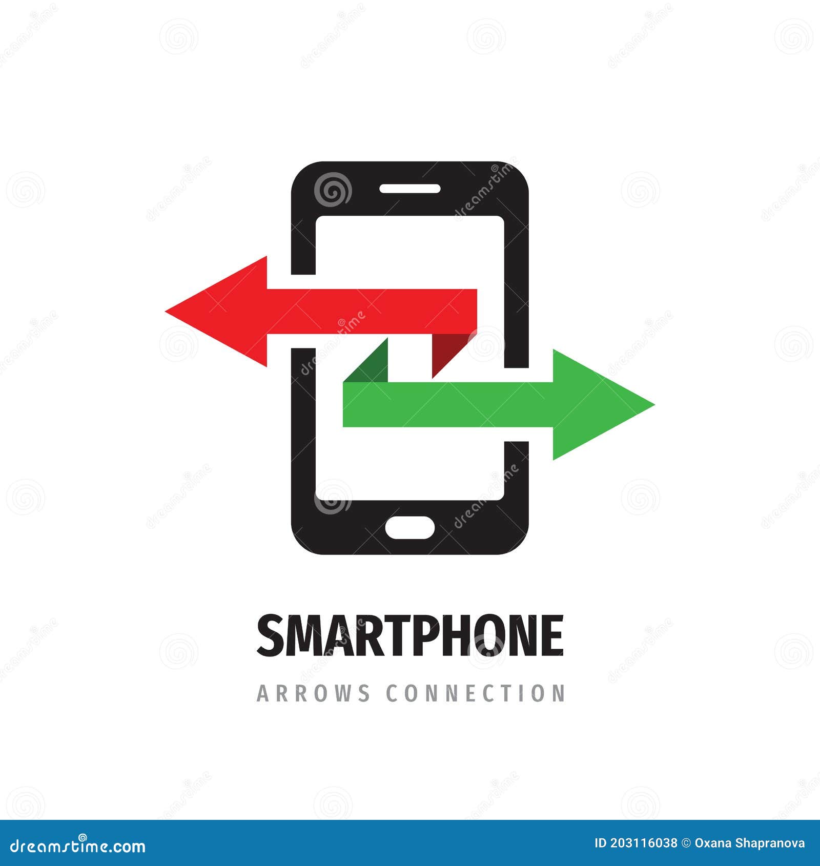 Smartphone Arrows Concept Logo Design Elements. Communication ...