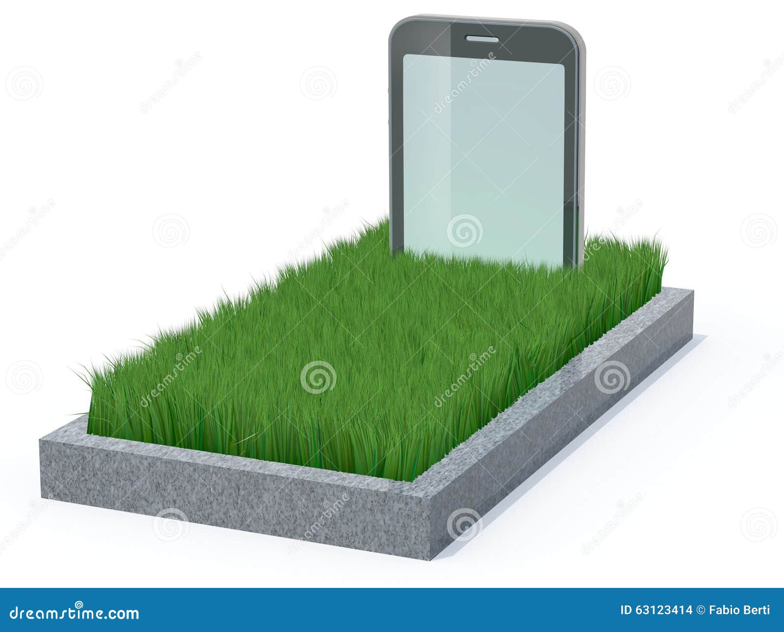 Smartphone as a gravestone stock illustration. Illustration of ...