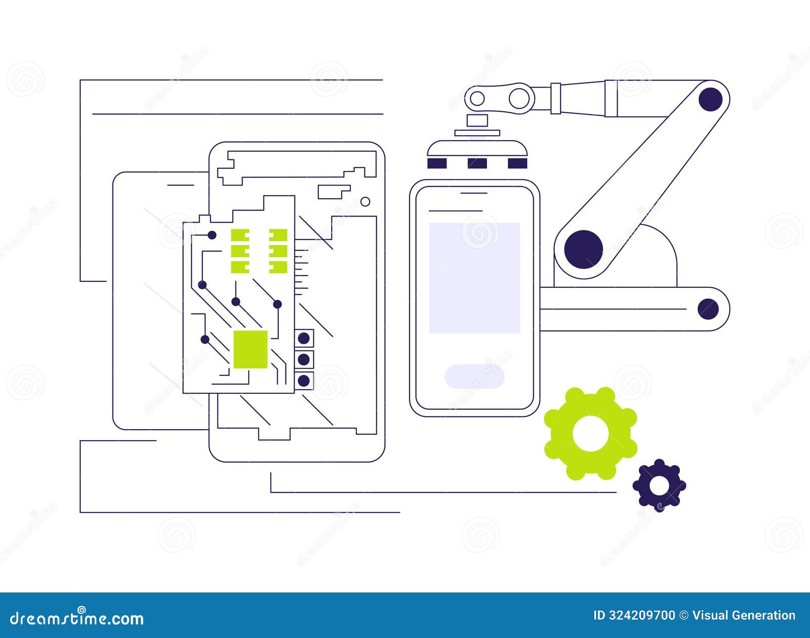 Smartphone Assembling Abstract Concept Vector Illustration. Stock ...