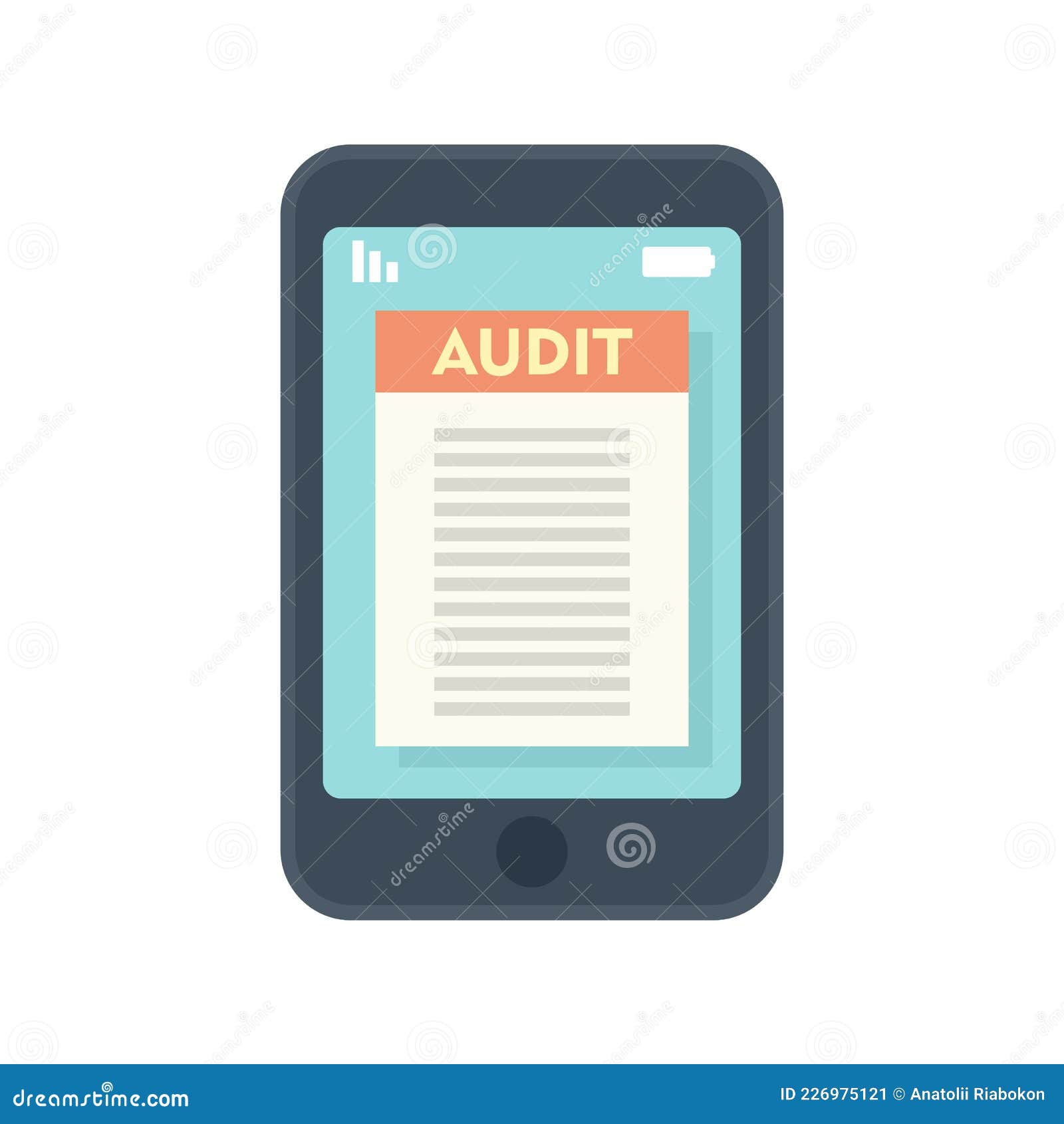 Smartphone Audit Icon Flat Isolated Vector Stock Vector - Illustration ...