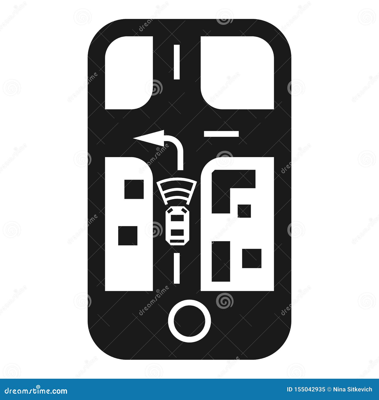 Smartphone Autopilot Car Tracking Icon, Simple Style Stock Vector ...
