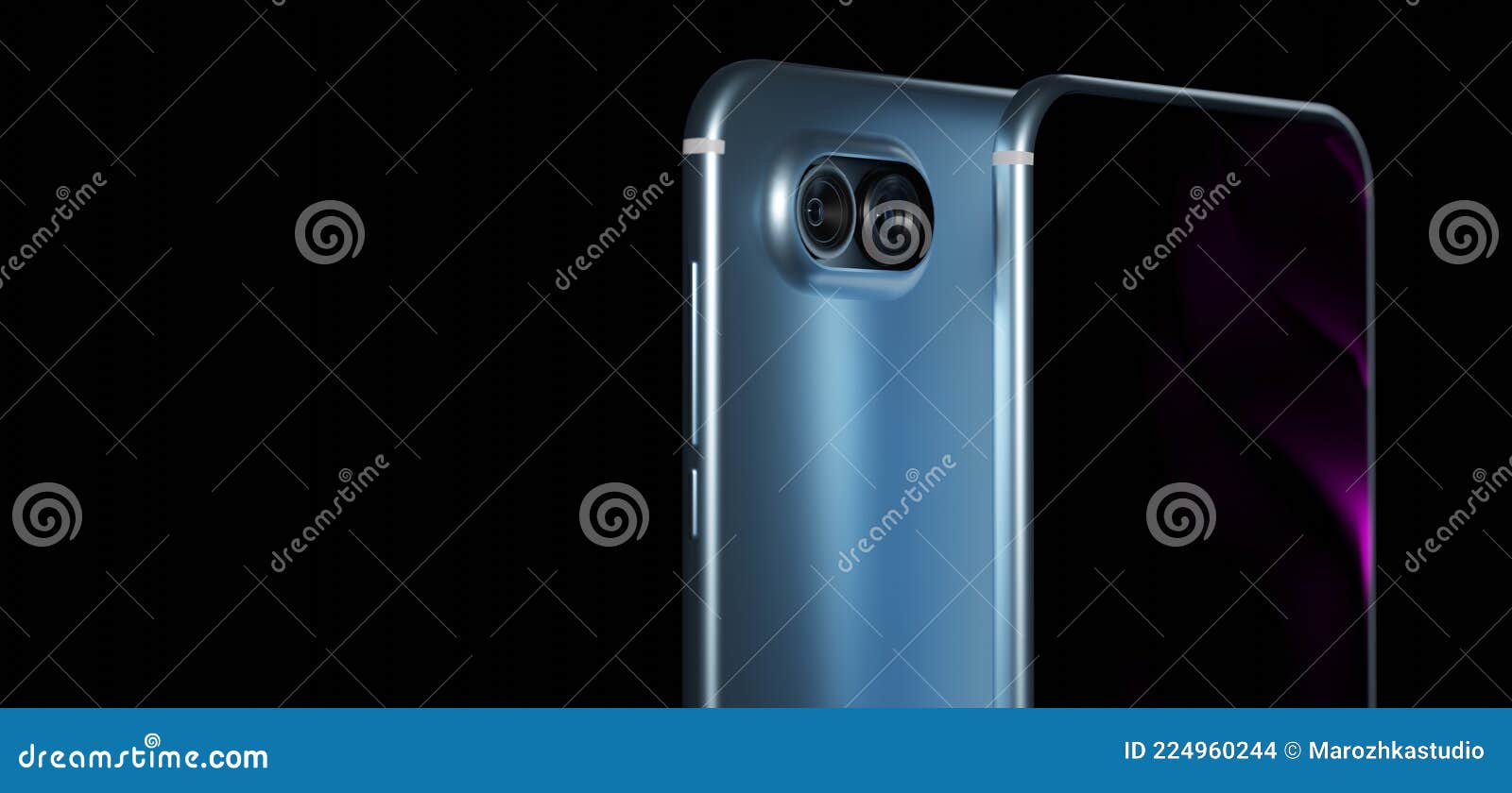 Smartphone Back and Front Close Up, Angle View. Realistic Mock Up ...