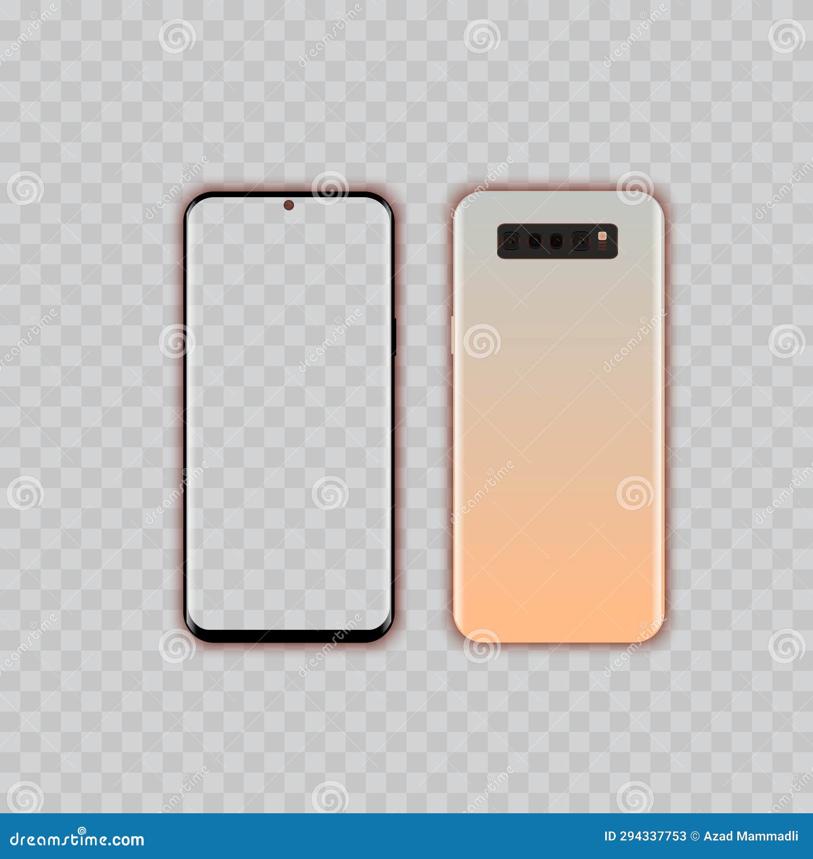 Smartphone Back and Front Sides. Vector Stock Vector - Illustration of ...