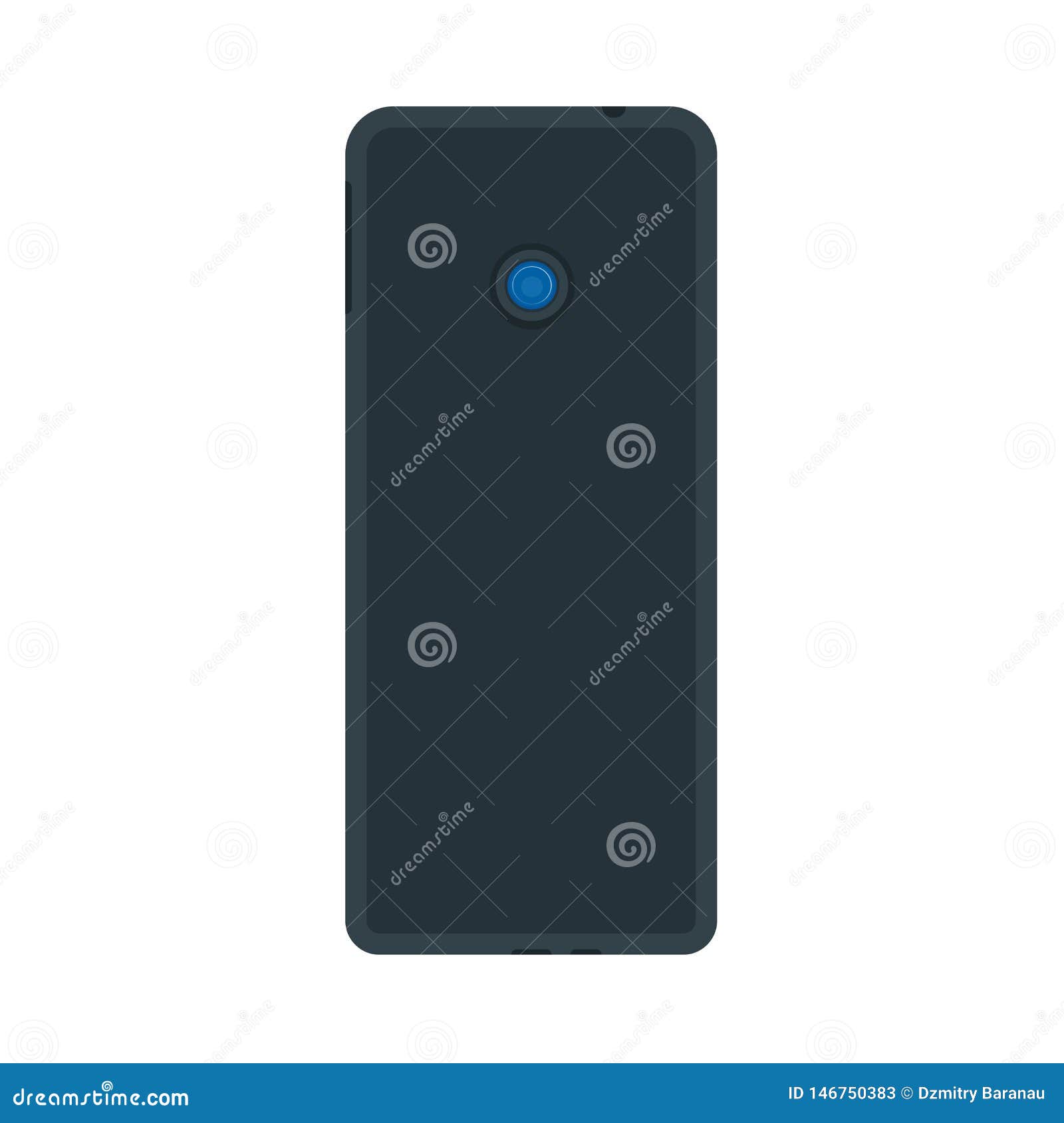 Smartphone Back View Vector Icon Device. Mobile Phone Technology ...