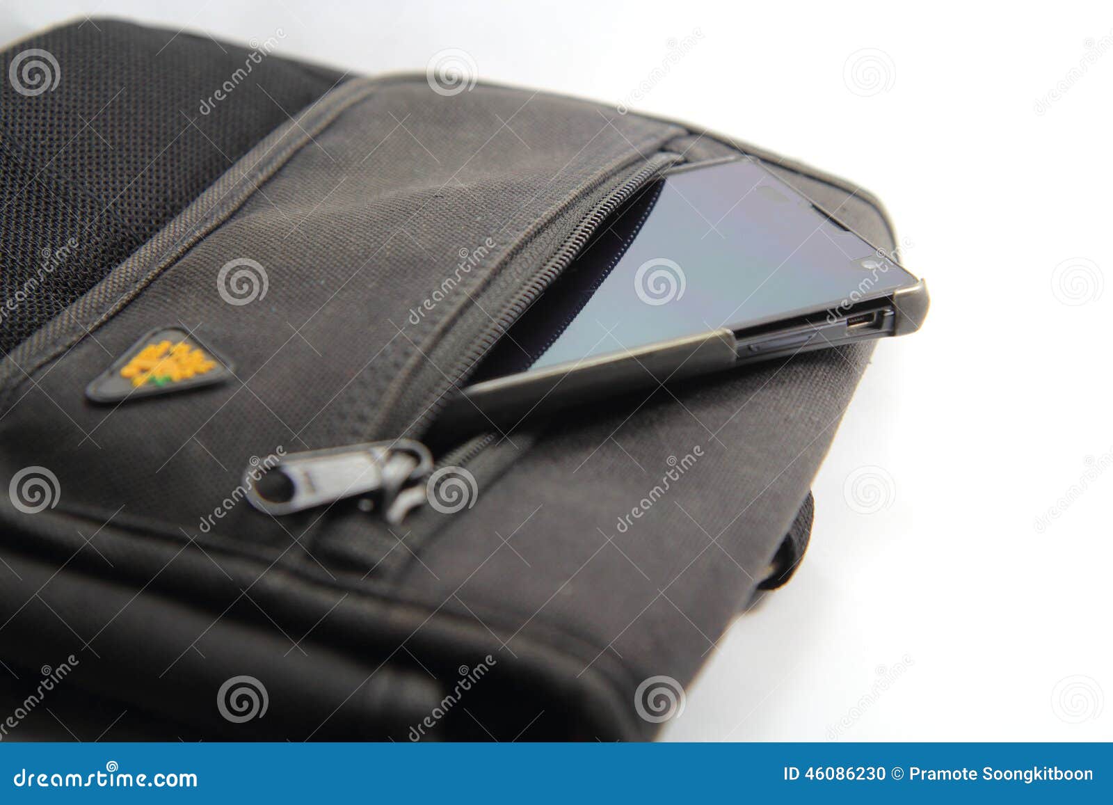 Smartphone in the bag stock photo. Image of communication - 46086230