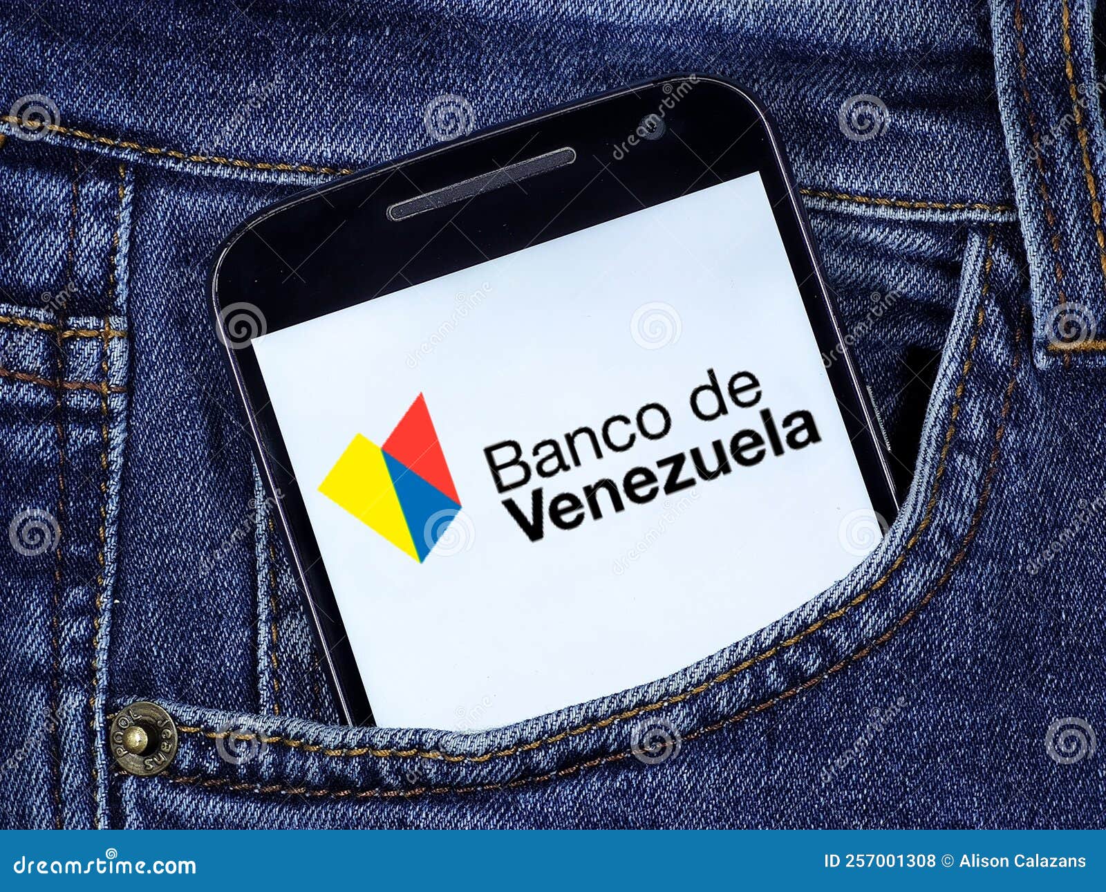 Smartphone with Banco De Venezuela Logo on the Screen. Editorial Stock ...