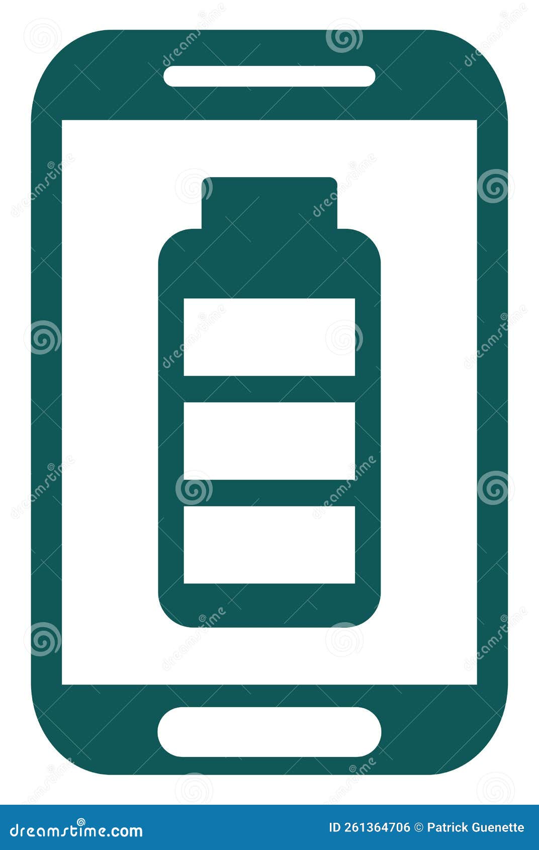 Smartphone Battery Charged, Icon Vector Illustration | CartoonDealer ...