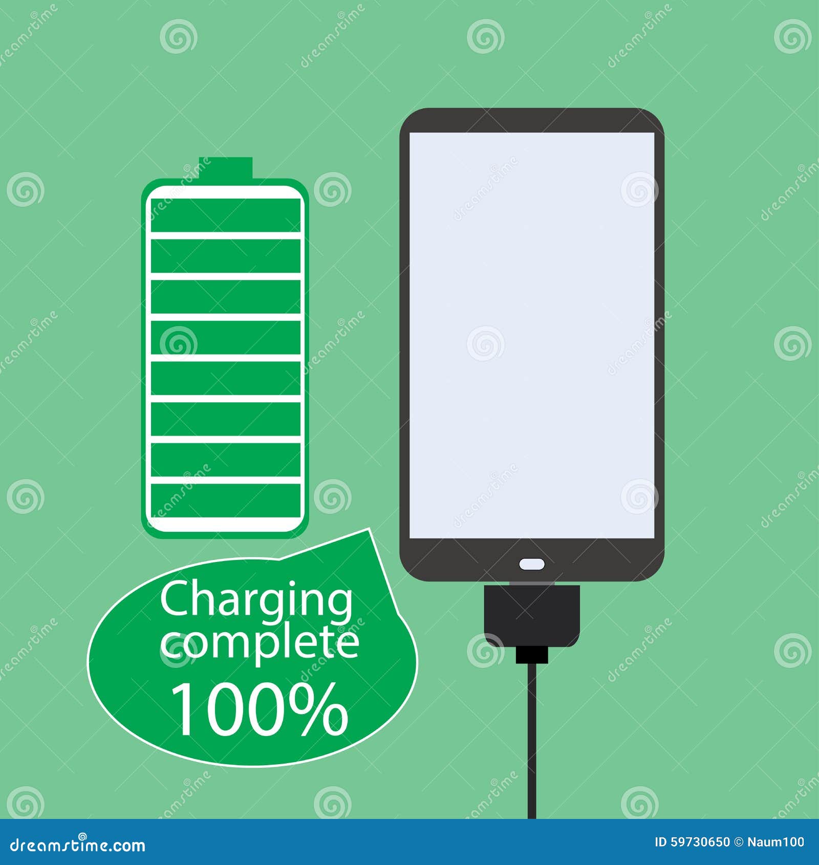 Smartphone Battery, Flat Design, Stock Vector - Illustration of ...