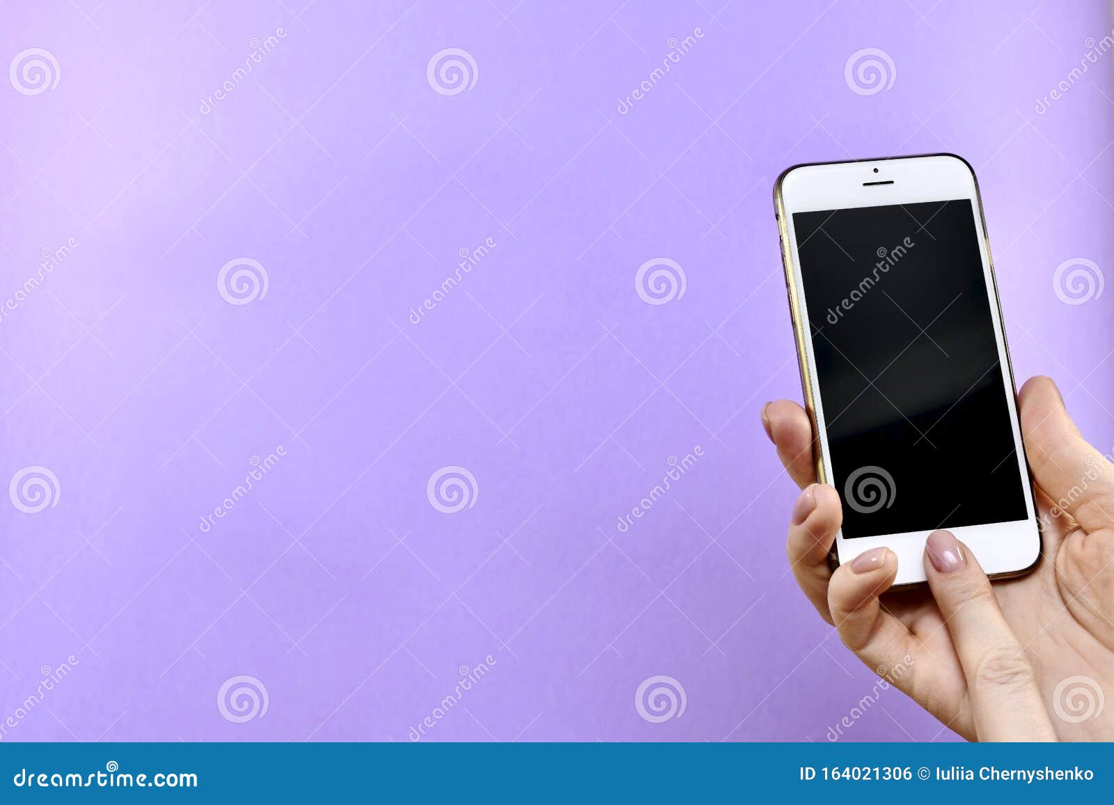 A Smartphone with a Black Screen Turned Off in the Hand, the Button is ...