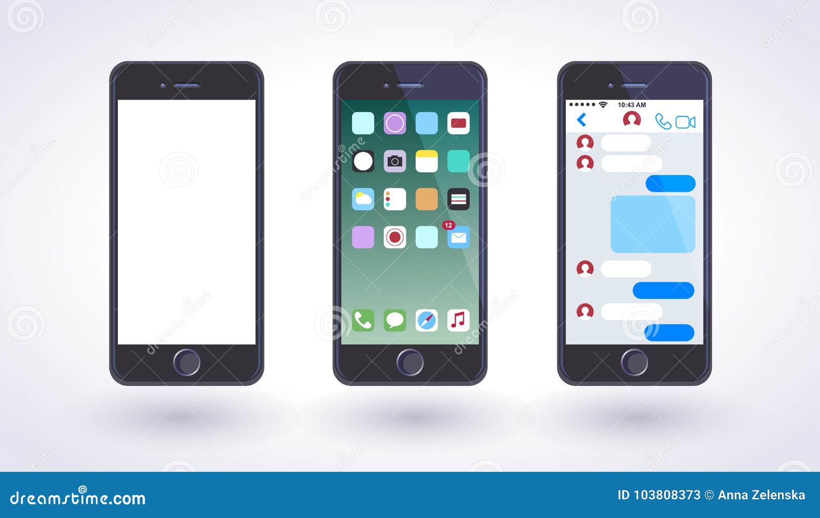 Smartphone in Black Style Color with Blank Touch Screen Editorial Stock ...