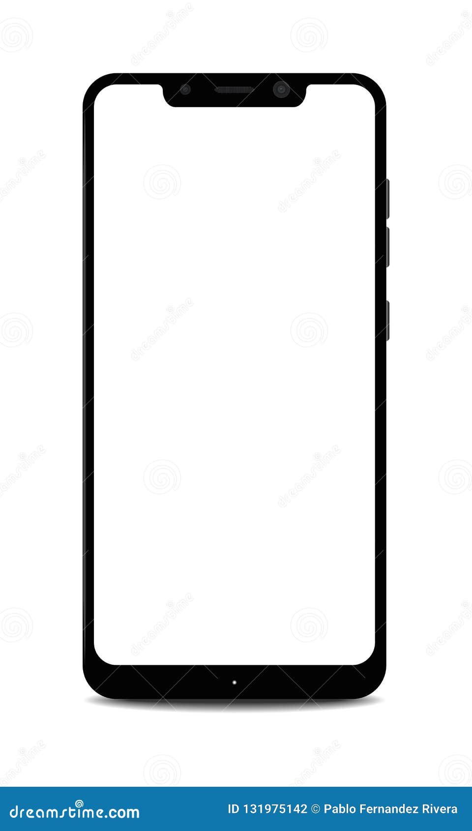 Smartphone With Notch Display Vector Illustration | CartoonDealer.com ...