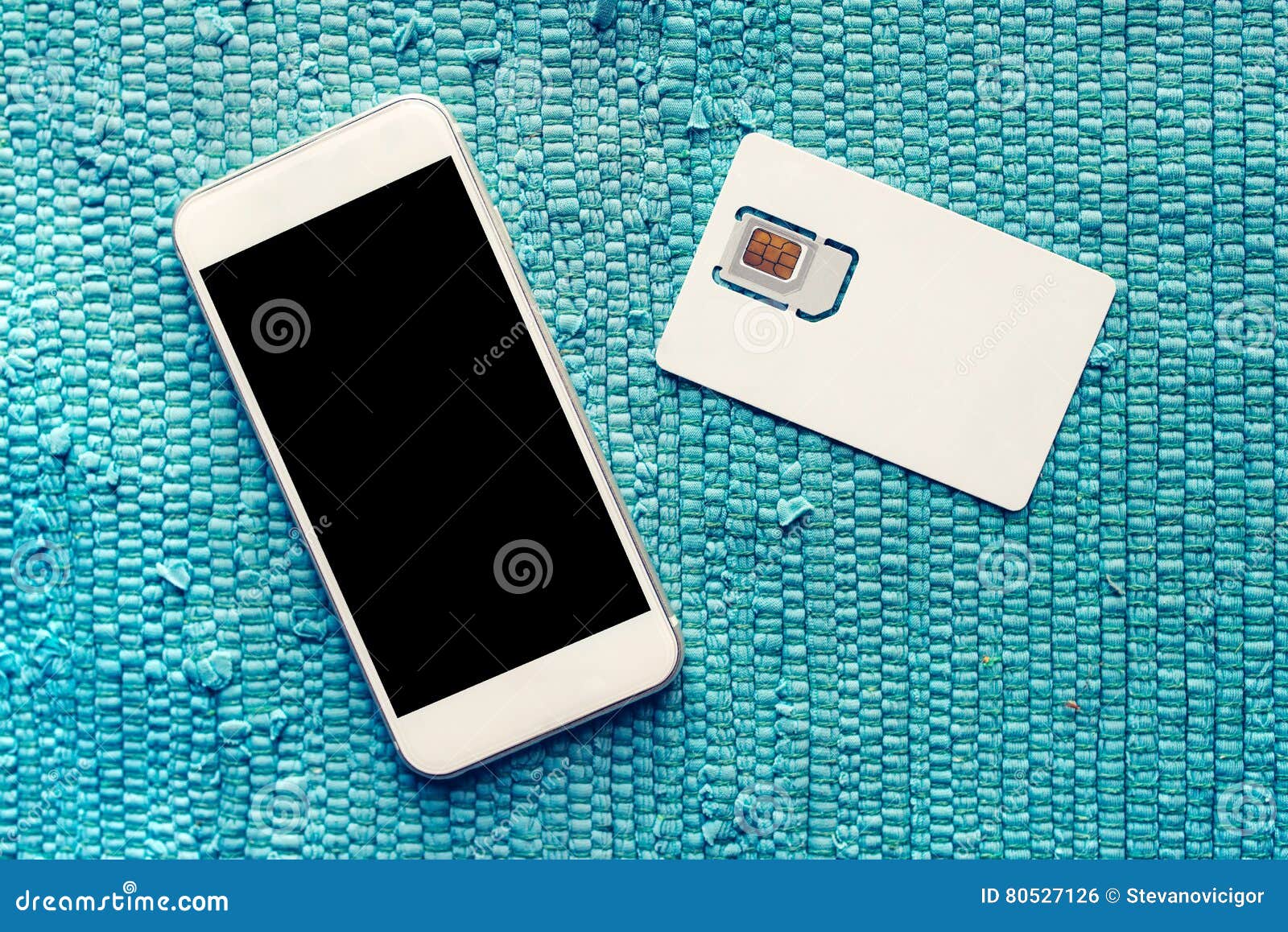 Smartphone with Blank Screen and Mobile Phone SIM Card Stock Photo ...