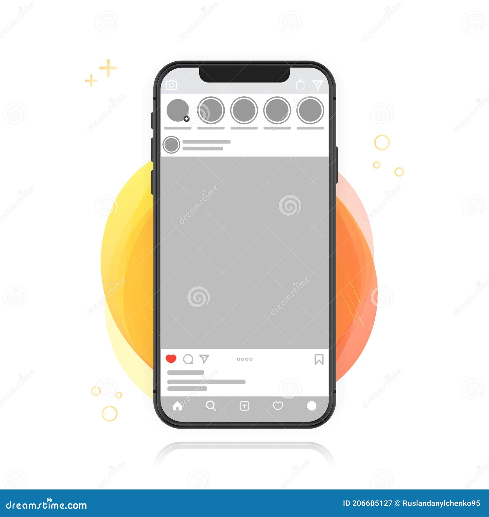 Smartphone Blank Screen, Phone Mockup. Template for Infographics or ...