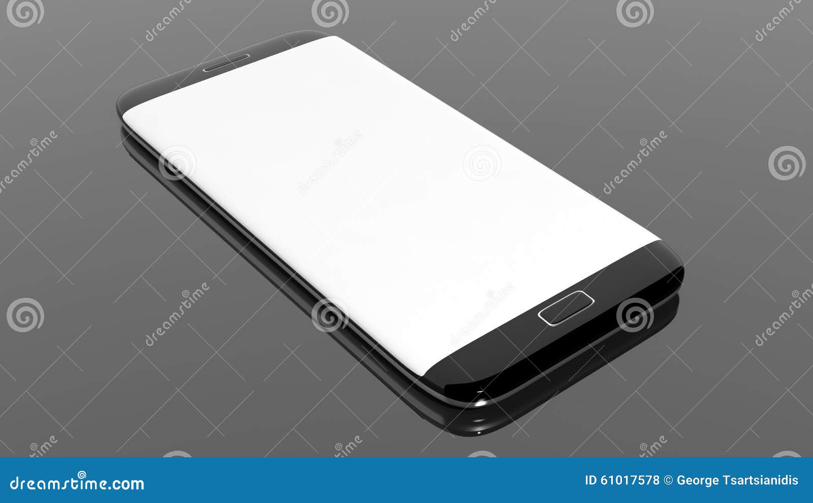 Smartphone Blank Screen Template. Futuristic Phone Mockup. 3D Rendering ...