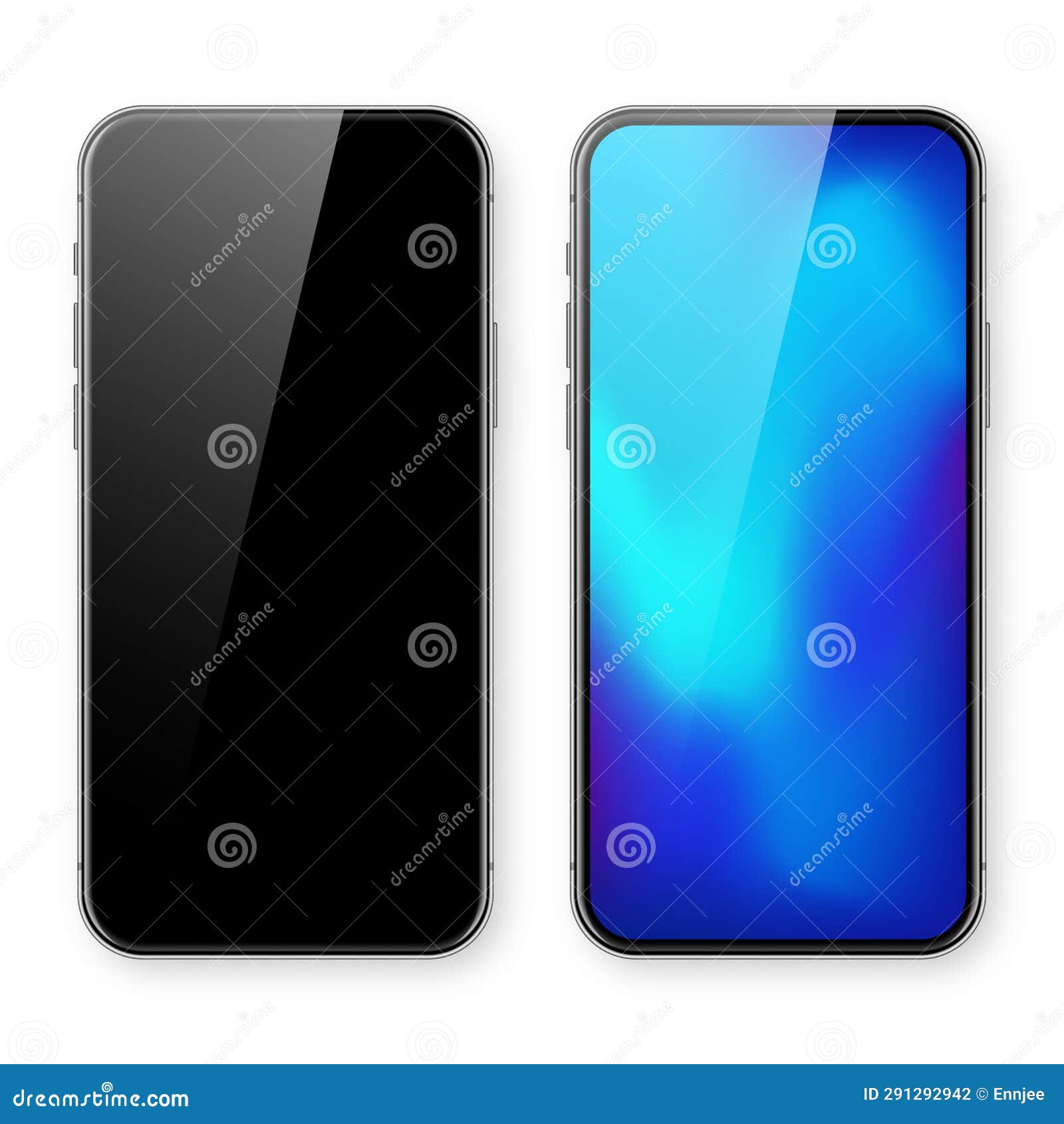 Smartphone with Blank Touch Screen and Abstract Colorful Background ...