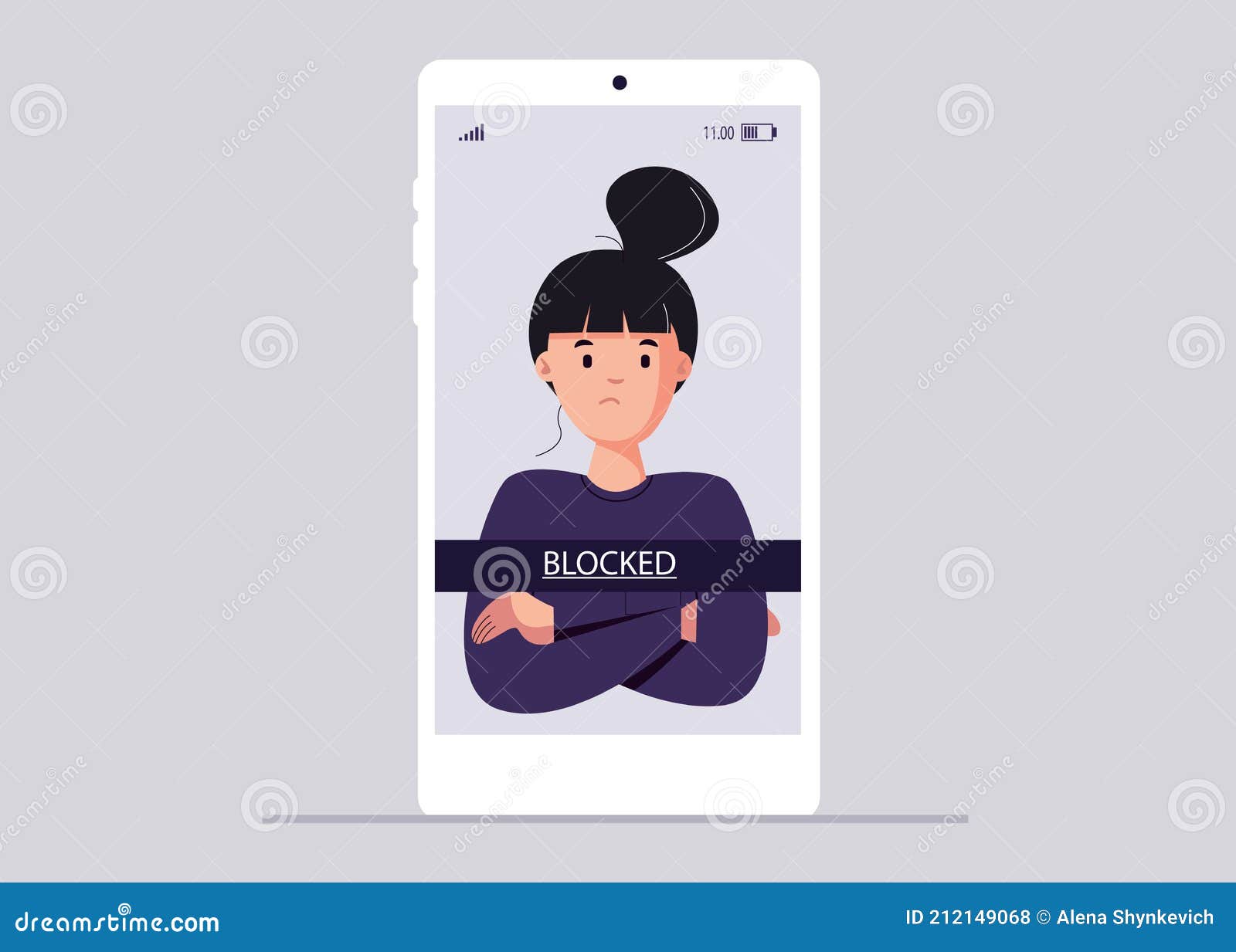 Smartphone with a Blocked User Account, Displayed on a Screen, Privacy ...