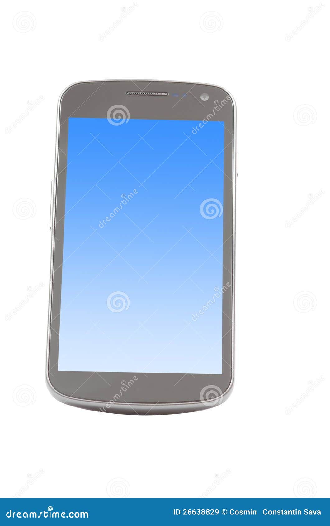Smartphone with Blue Screen Stock Image - Image of isolated, touch ...