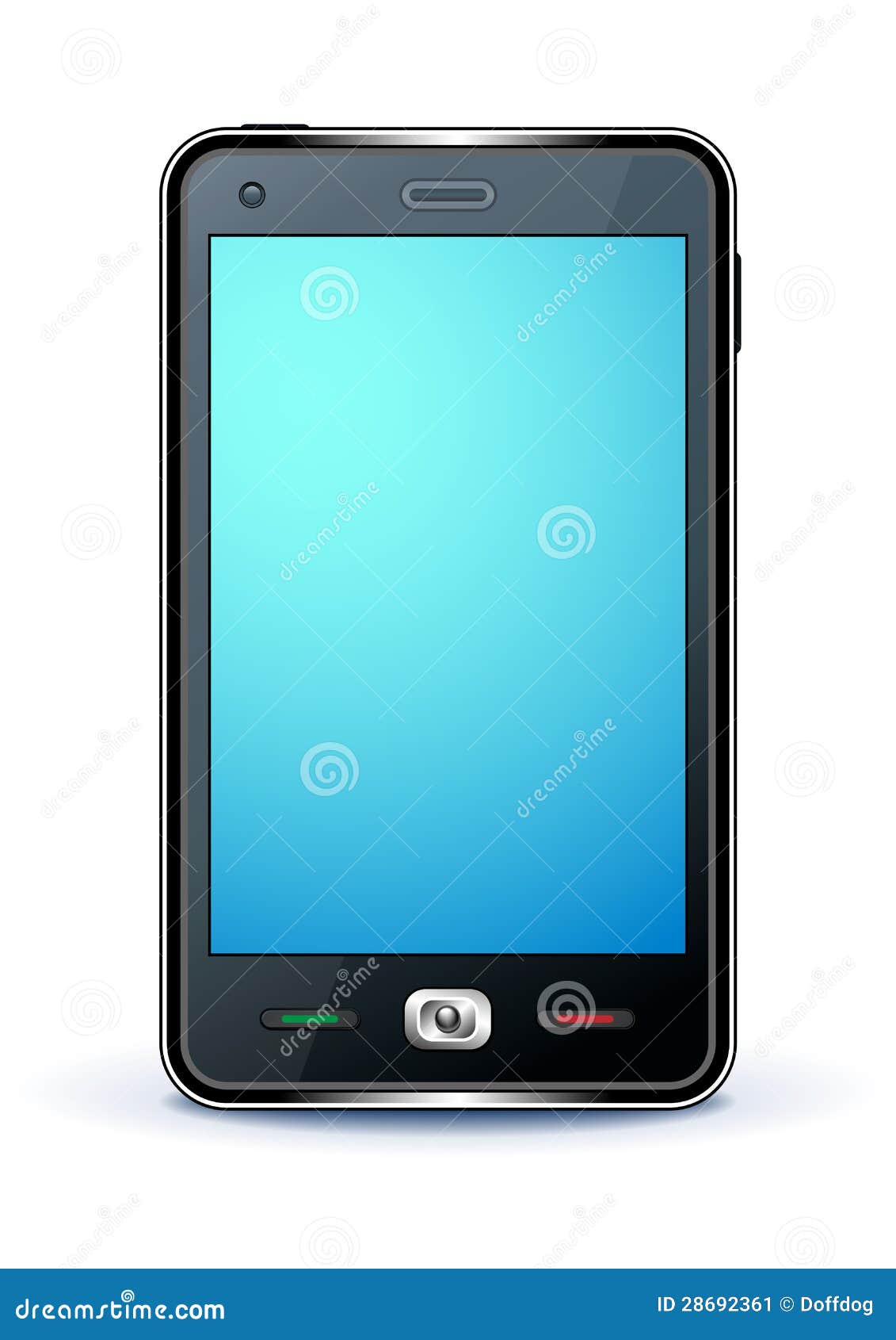 Smartphone with Blue Screen Stock Vector - Illustration of icons ...