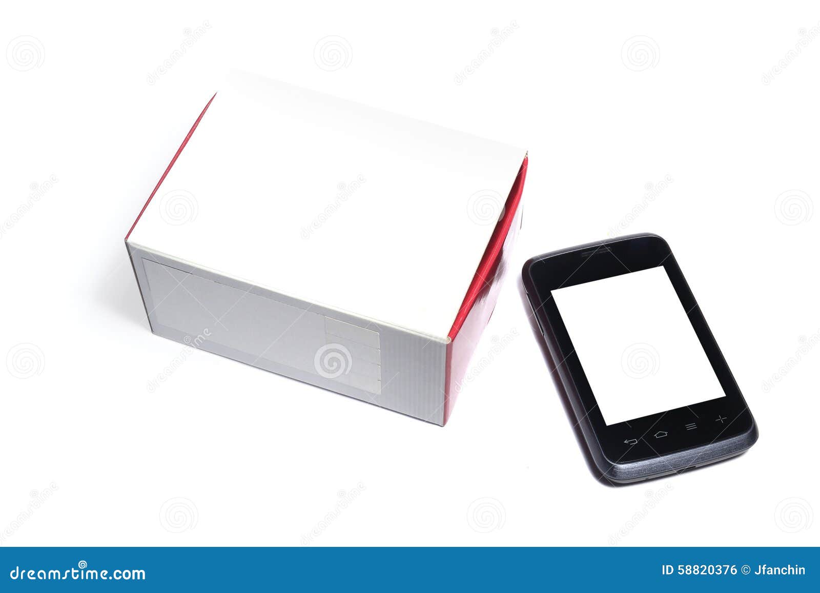 Smartphone and box stock photo. Image of electronic, clipping - 58820376