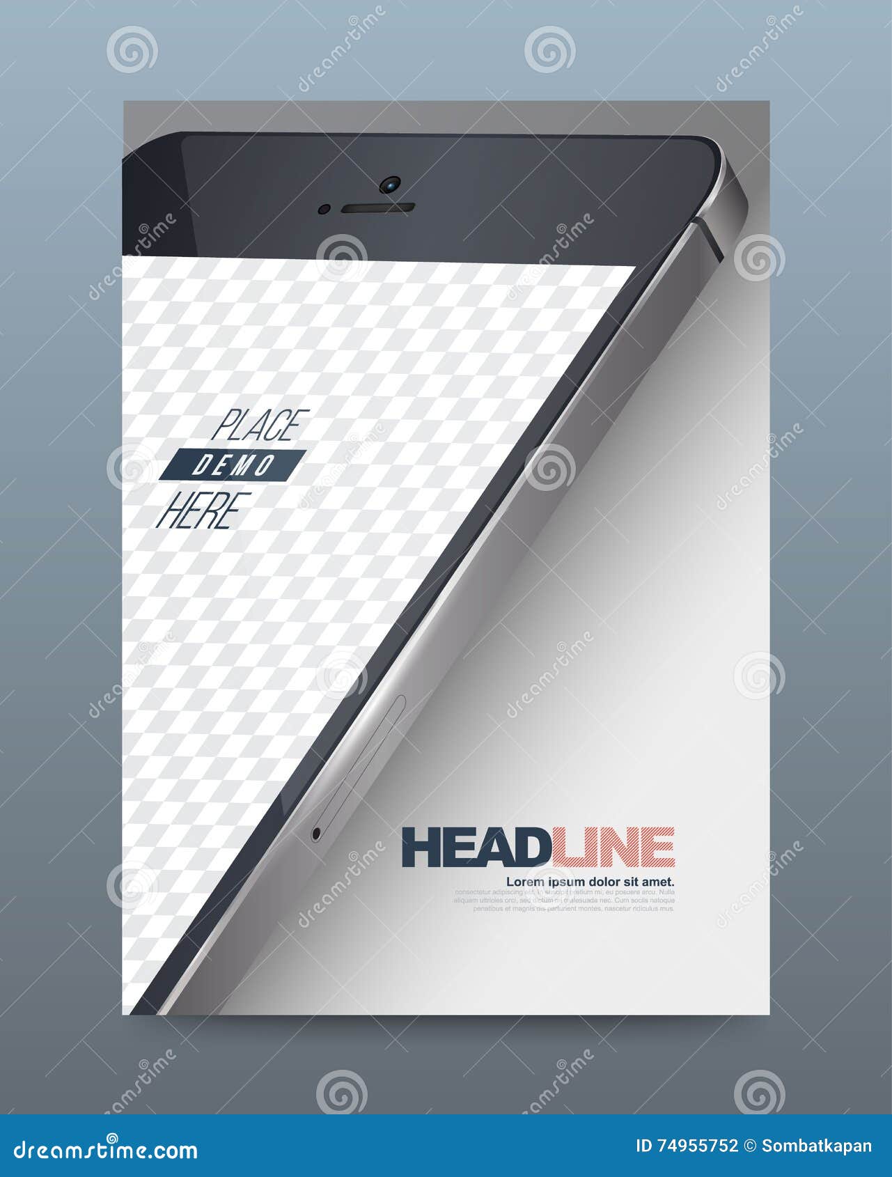 Smartphone Brochure Flyer Design Template Stock Vector - Illustration ...
