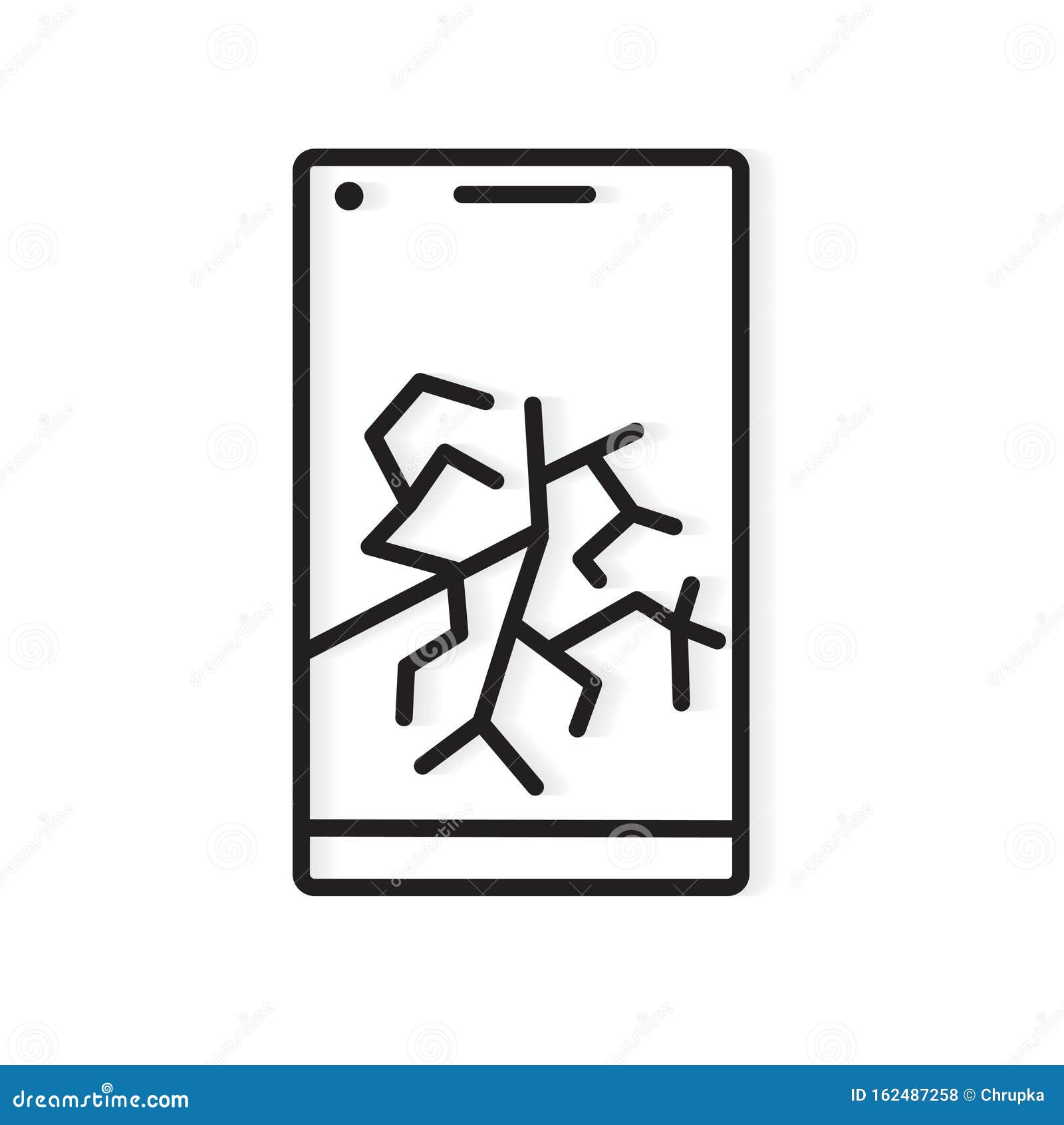 Smartphone with Broken Screen Stock Vector - Illustration of broken ...