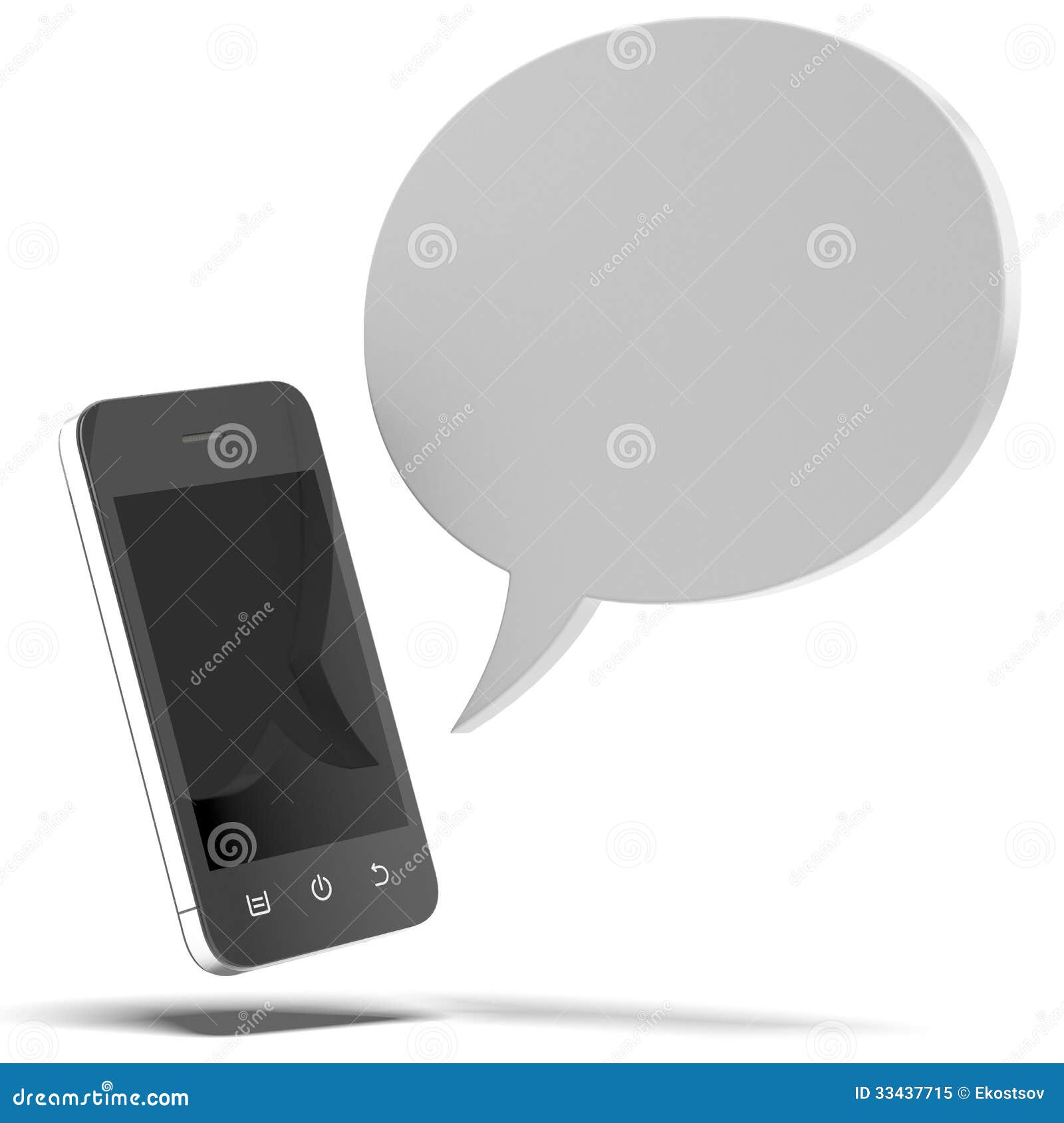 Smartphone with Bubble Speech Stock Illustration - Illustration of ...