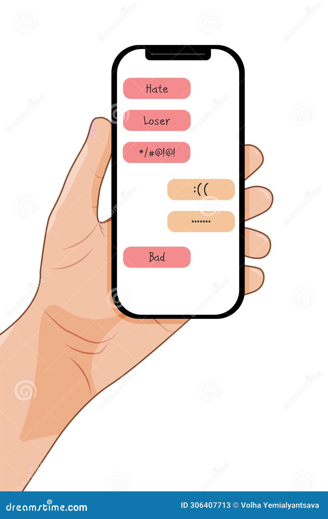 Bully In Smartphone Harassing, Threatening And Intimidating Upset ...