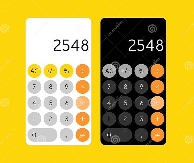 Smartphone Calculator App Interface. Mobile Calculator Design Screen ...