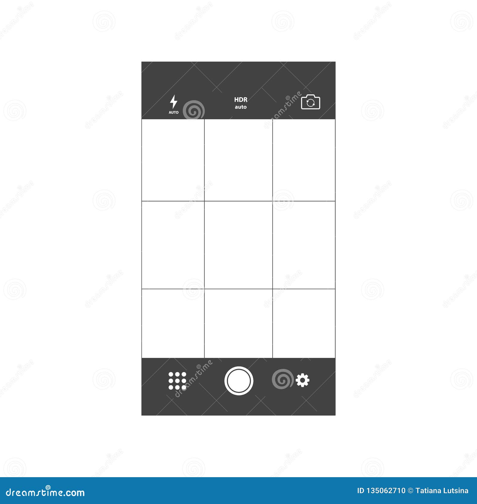 Smartphone with Camera App Screen. Modern Smartphones Photo Application ...