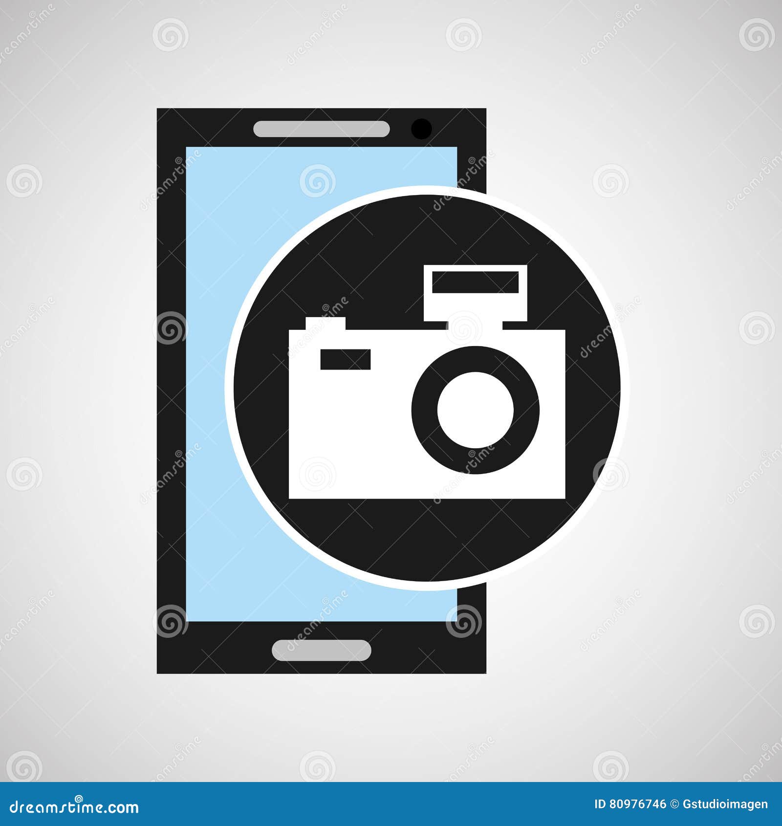 Smartphone Camera Flash Social Media Stock Vector - Illustration of ...