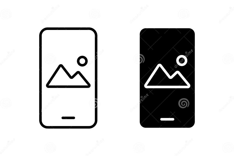 Smartphone Camera Icon Vector Set. Camera Picture Symbol Stock ...