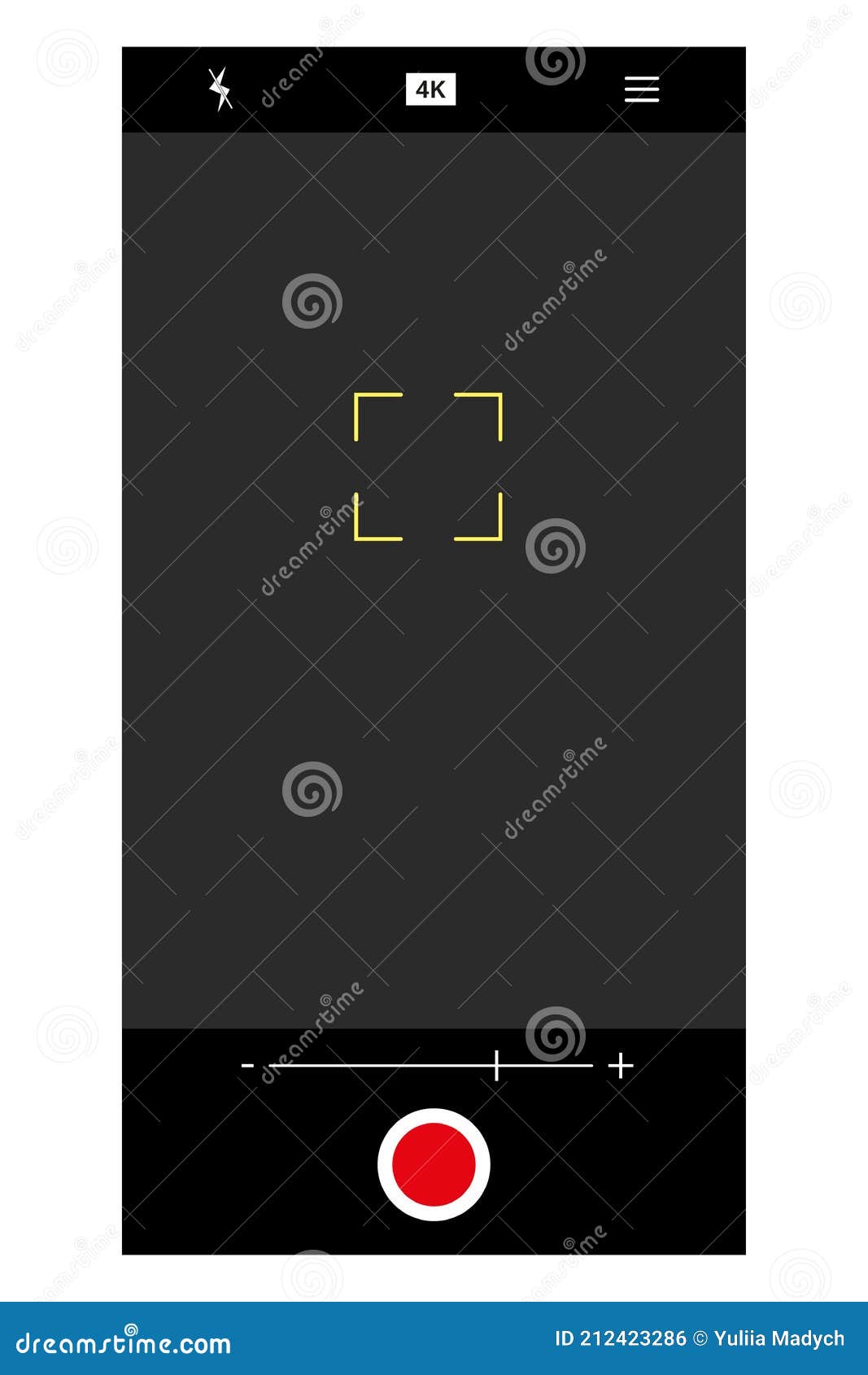 Smartphone Camera Interface. Video and Photo Recording of Mobile ...