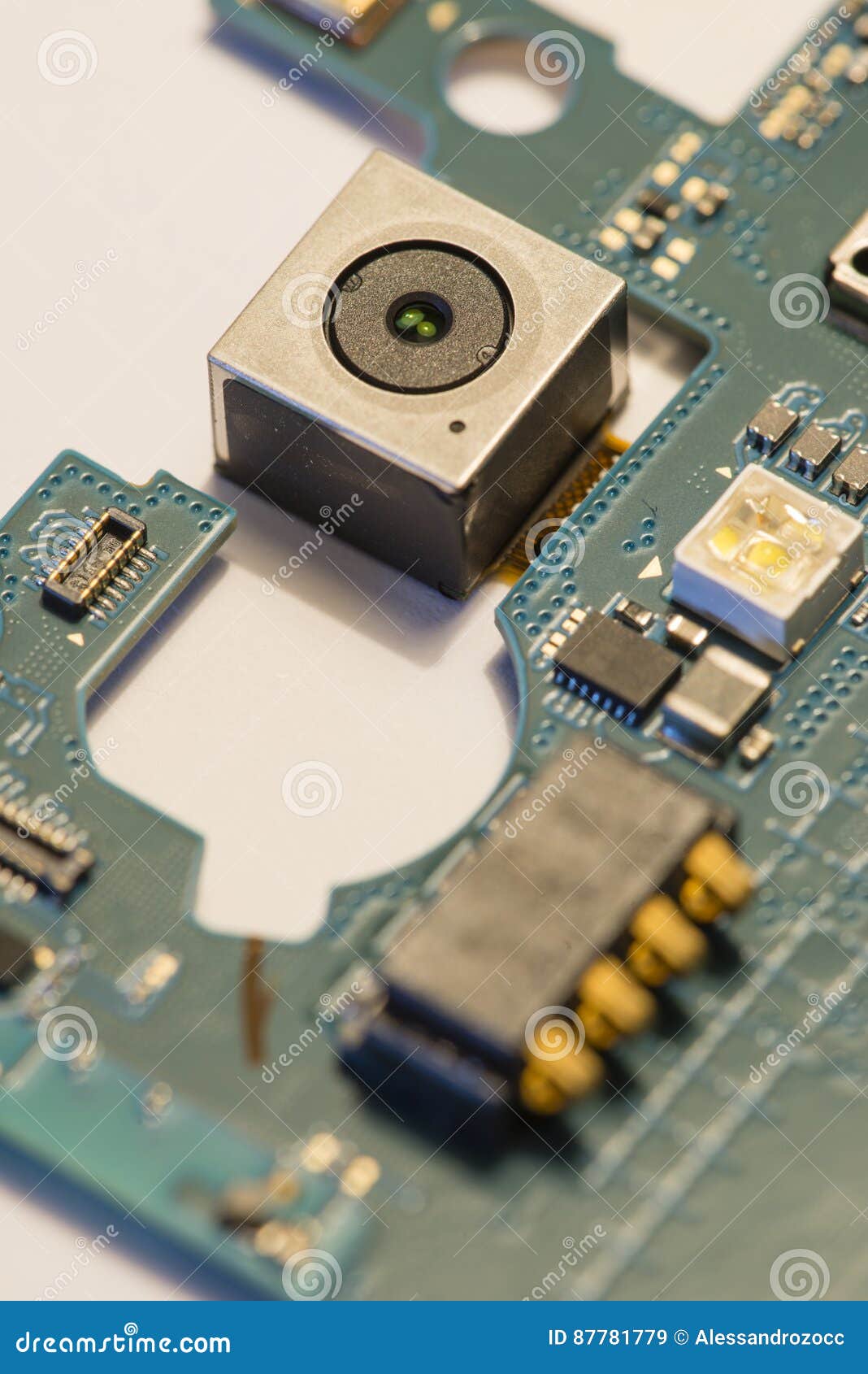 Smartphone Camera and Its Electronic Circuits Stock Image - Image of ...