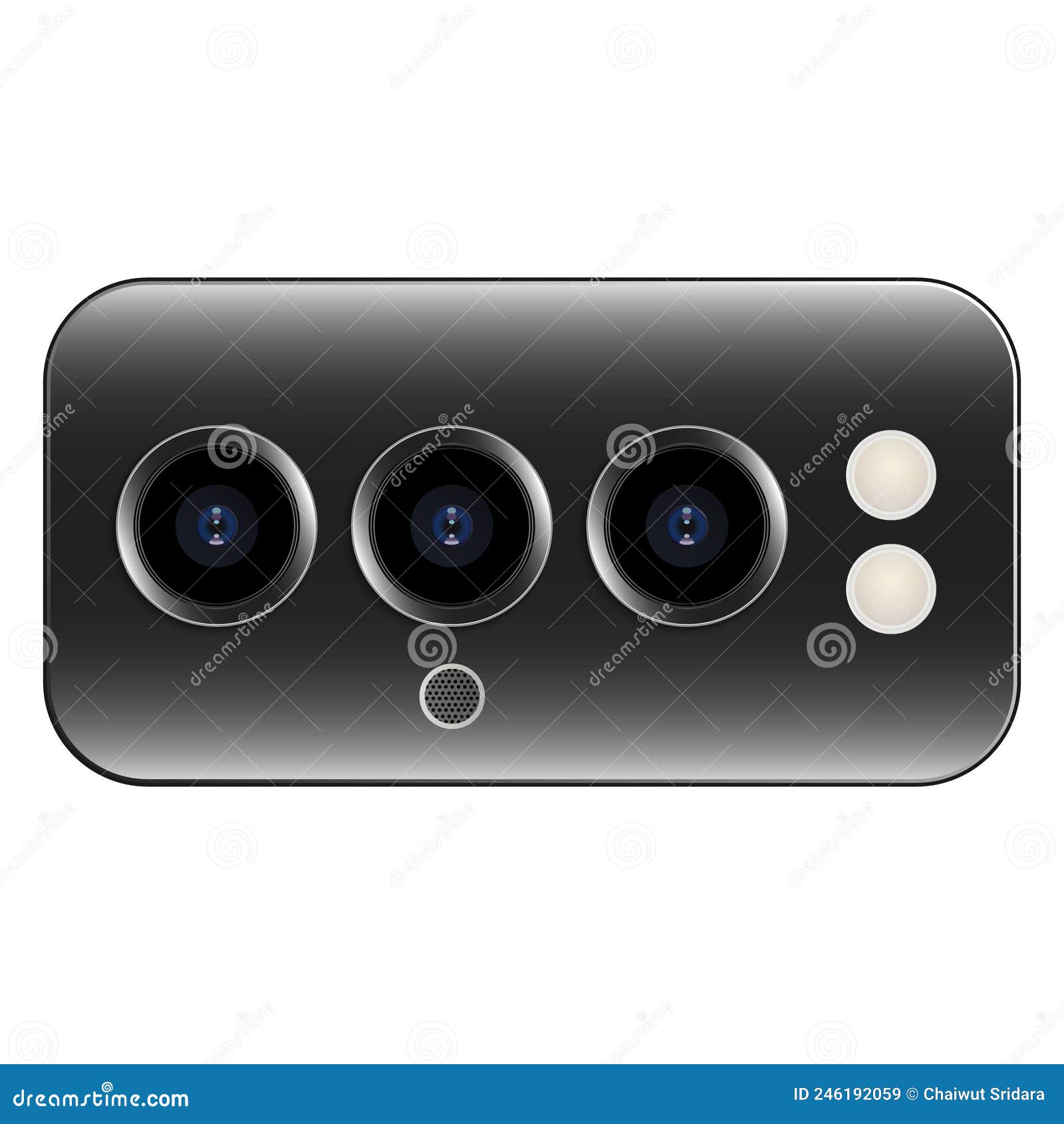 Smartphone Camera Lens on White Background, Vector Stock Vector ...