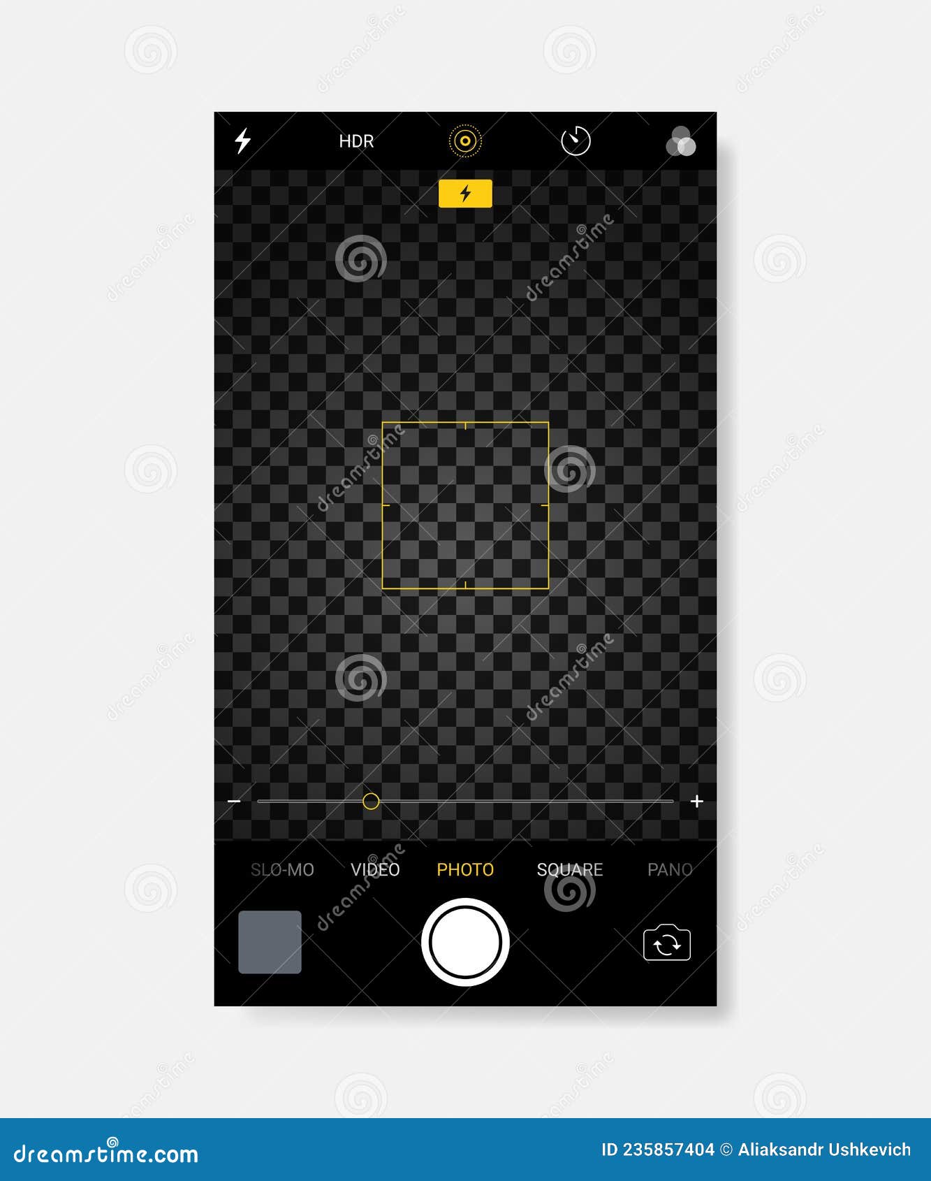 Smartphone Camera Screen Icons Stock Vector - Illustration of black ...