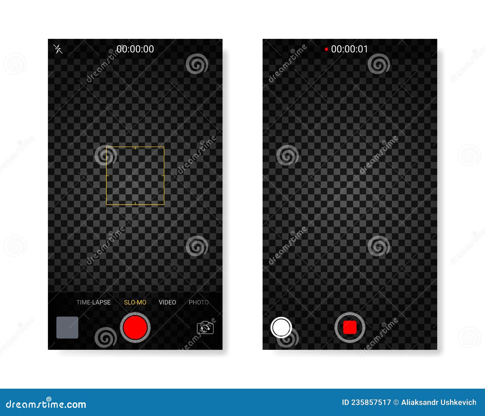 Smartphone Camera Screen Icons Stock Vector - Illustration of digital ...