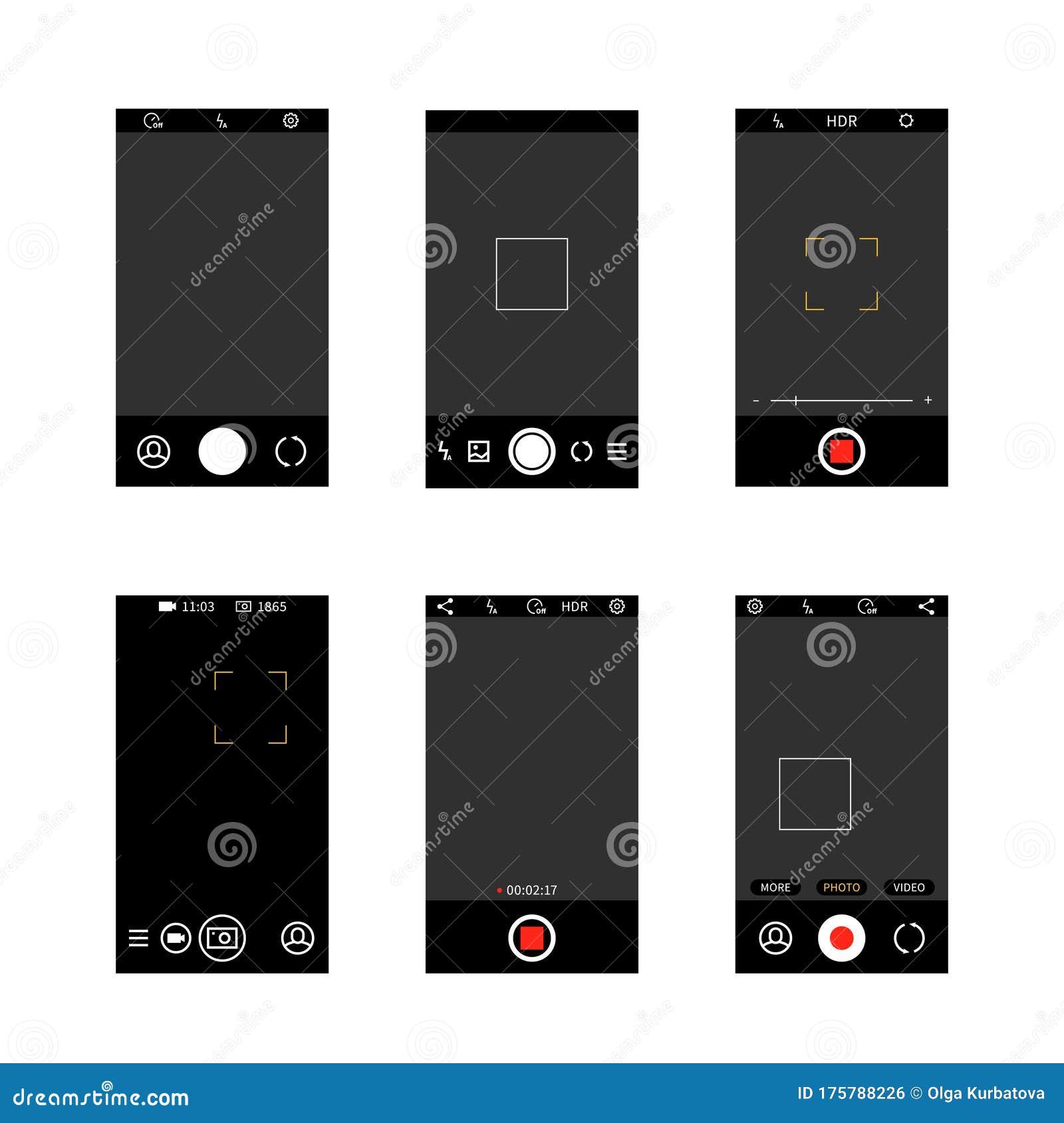 Smartphone Camera Screen Interface. Modern Social Media Mobile ... Smartphone Camera Screen Interface. Modern Social Media Mobile ...